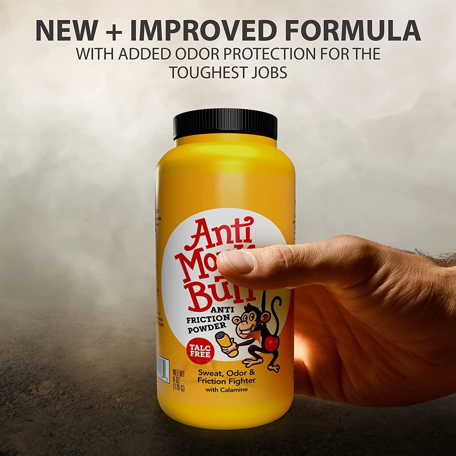 Anti Monkey Butt Body Powder with Calamine 6 oz Pack of 3 - Sweat, Odor ...