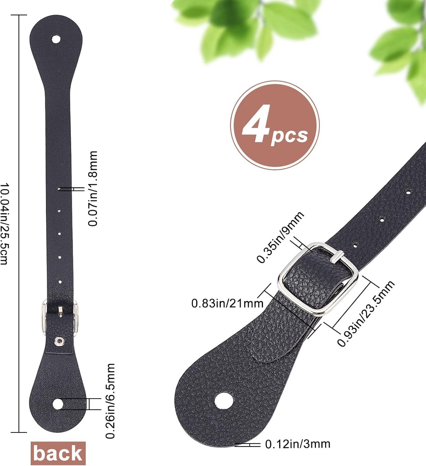 Buy GorgeCraft Adjustable Leather Spore Straps - 4 Piece Set for Riding ...