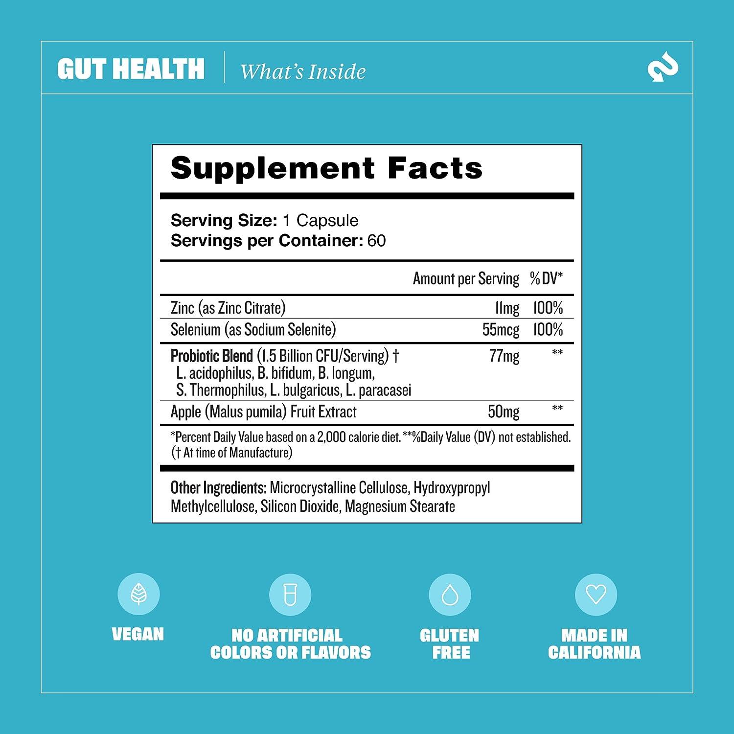 Health By Habit Gut Health Supplement - 60 Capsules, 1.5 Billion ...