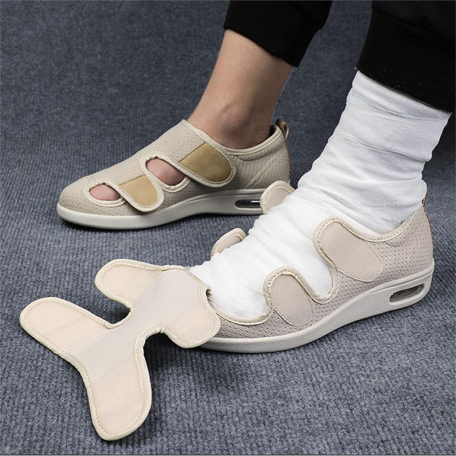 NVBHOF Men's Diabetic Orthopedic Slippers - Adjustable Closure for ...