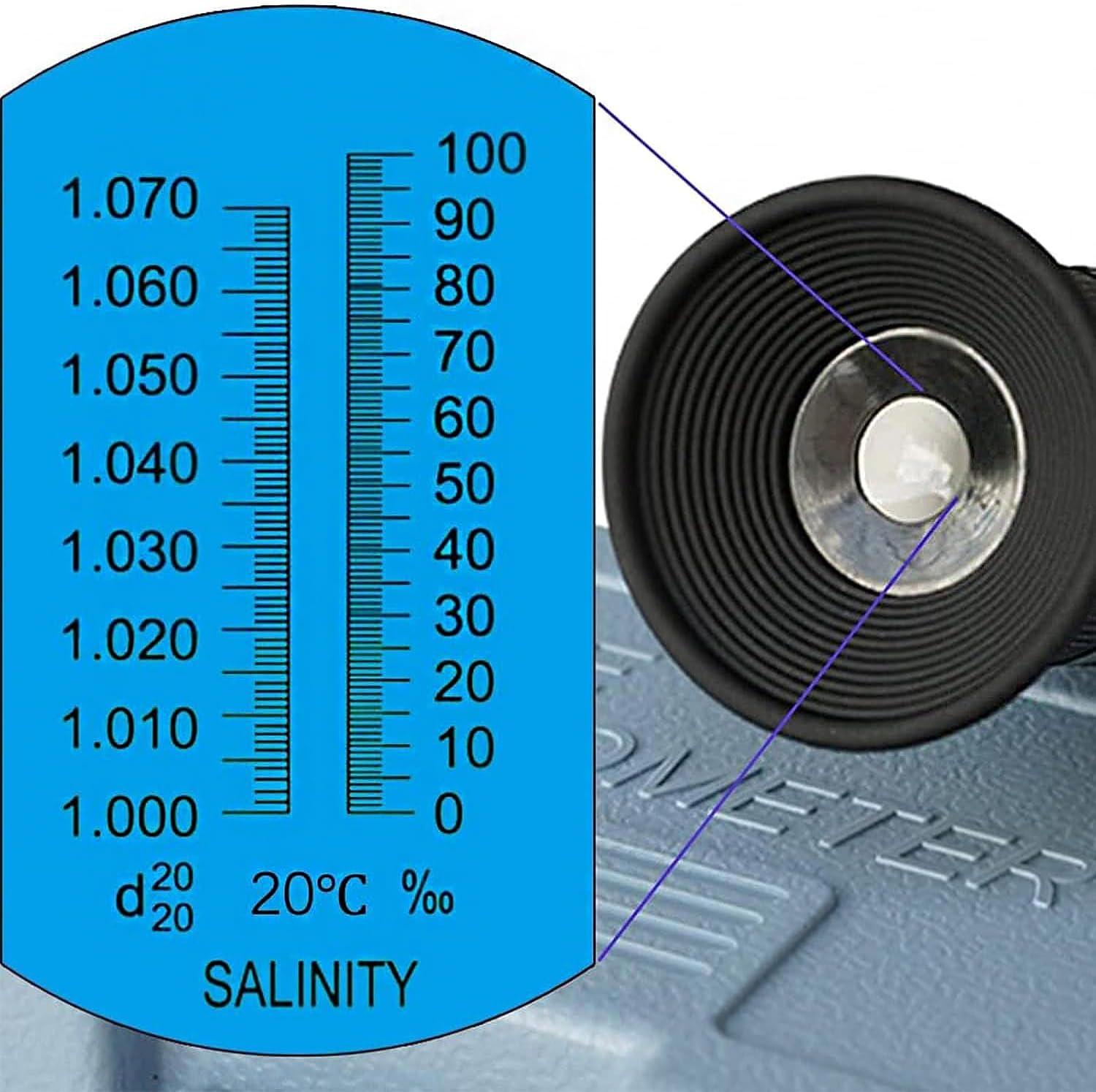 Retoteng Salinity Refractometer 0-100% Handheld Salinity Refractometer ...