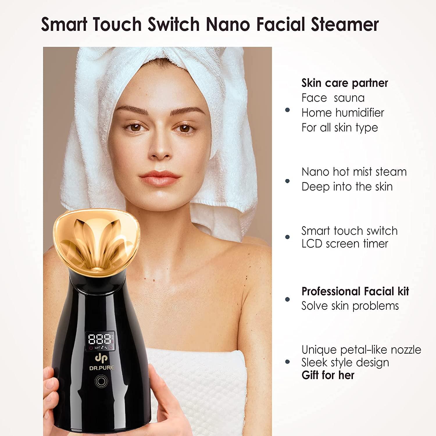 Nano Ionic Facial Steamer- LCD Display Steam Timer Face Steamer Machine ...