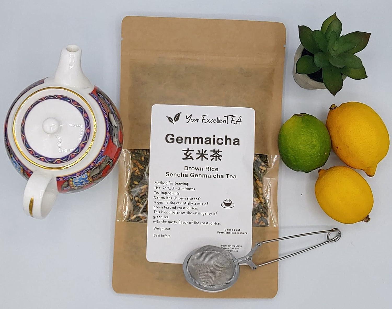 Genmaicha Brown Rice Sencha Green Loose Leaf Tea - 500g Japanese Style ...