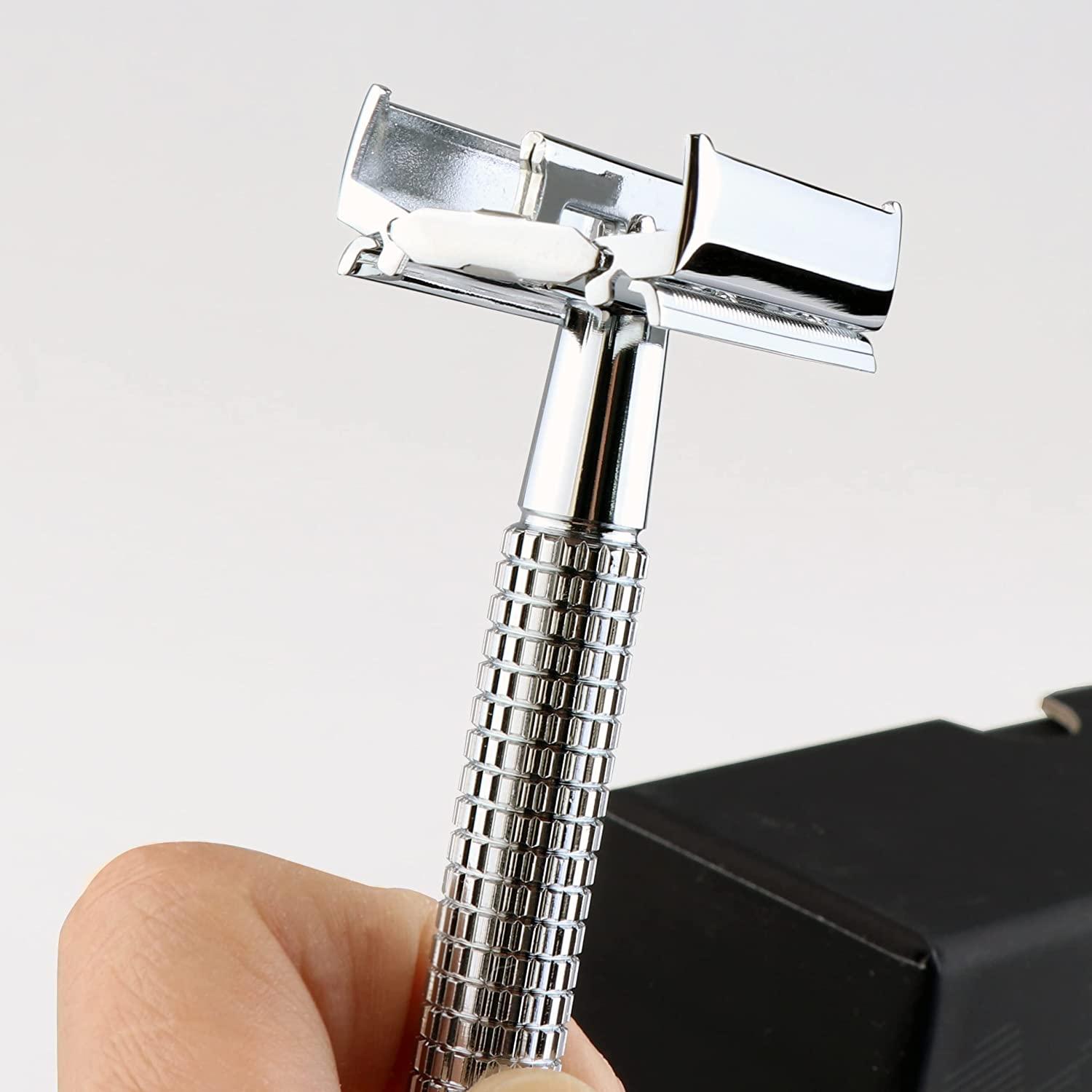 Weishi Chrome Long Handle Butterfly Open Double Edge Safety Razor ...