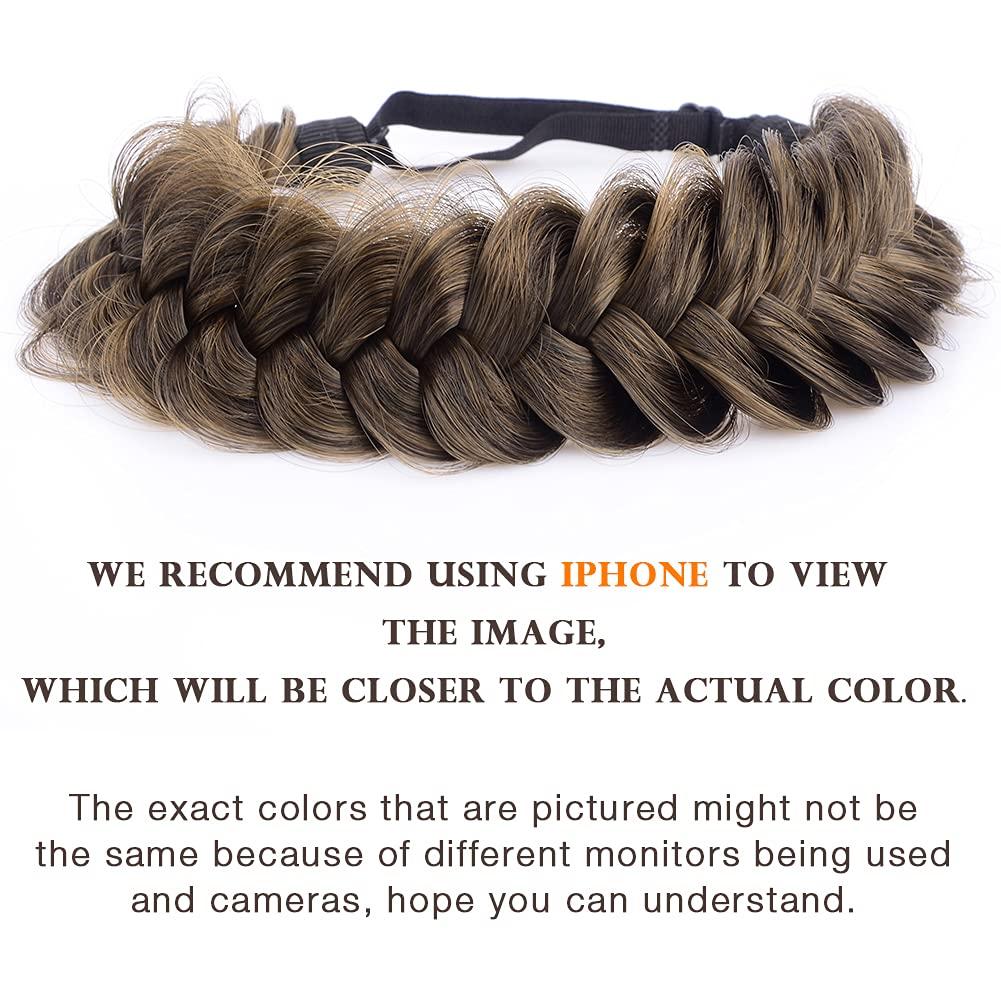 DIGUAN Messy Wide 2 Strands Synthetic Hair Braided Headband in Dark ...