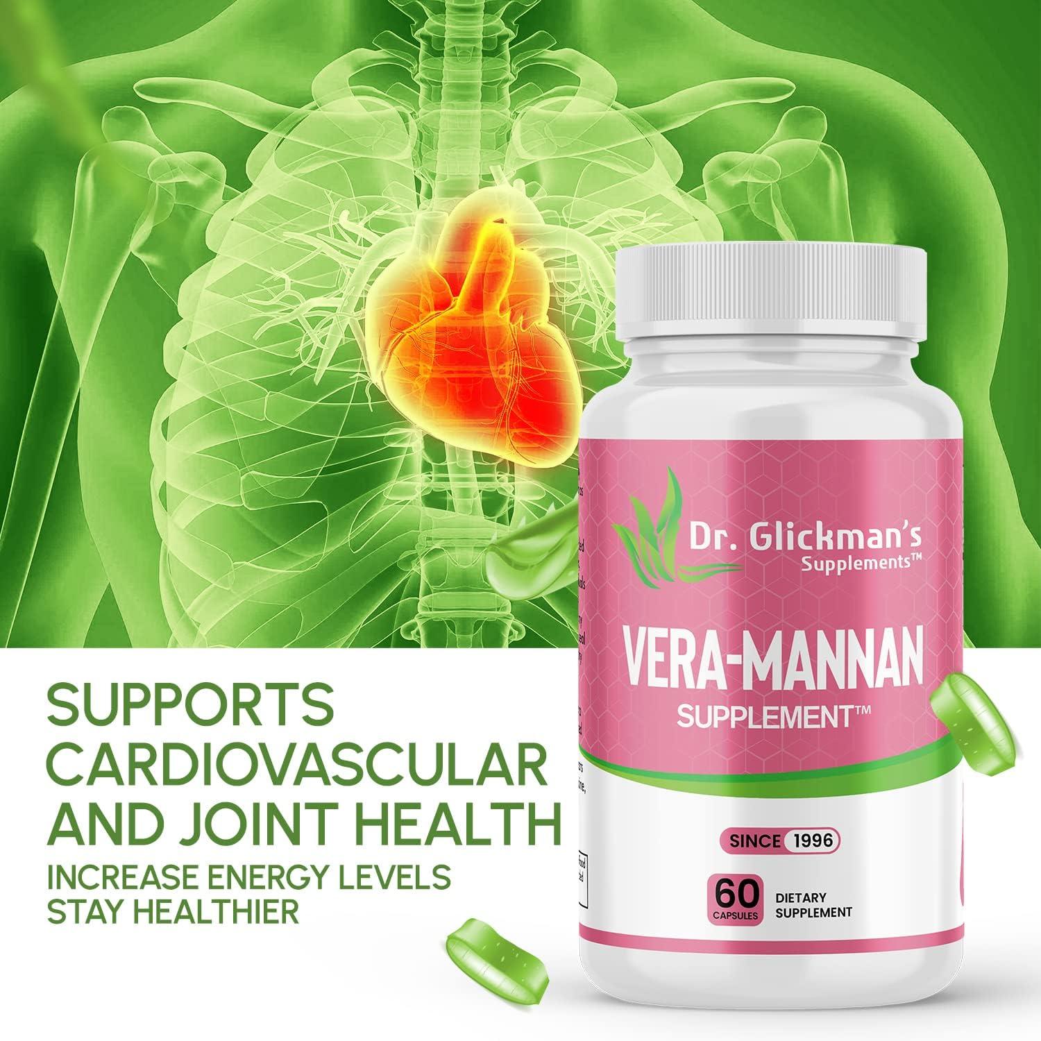 Dr. Glickman's Vera-Mannan Aloe Vera Supplement - 60 Capsules, 1 Bottle ...