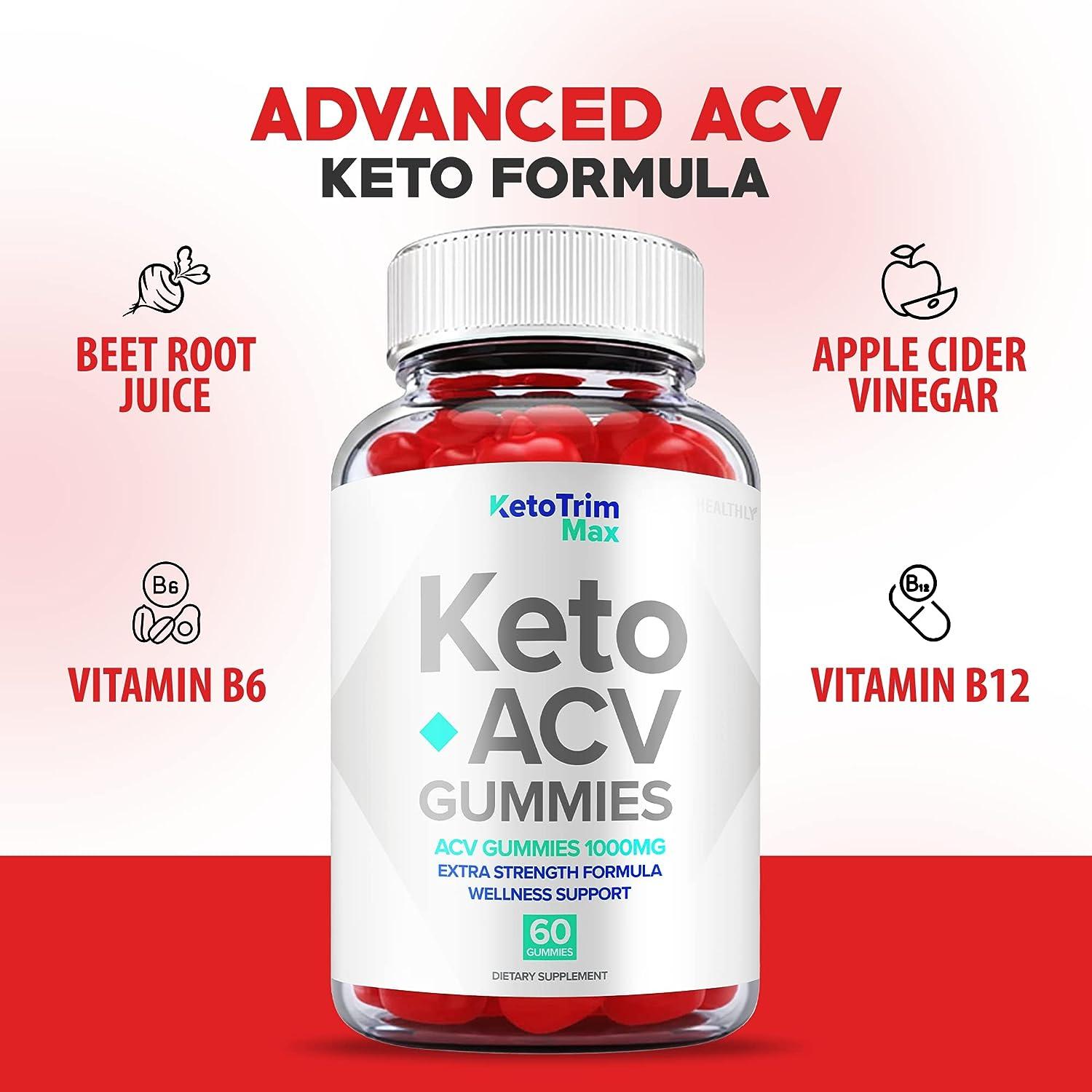 Keto Trim Max Gummies - Vegan Formula with ACV for Advanced Weight Loss ...