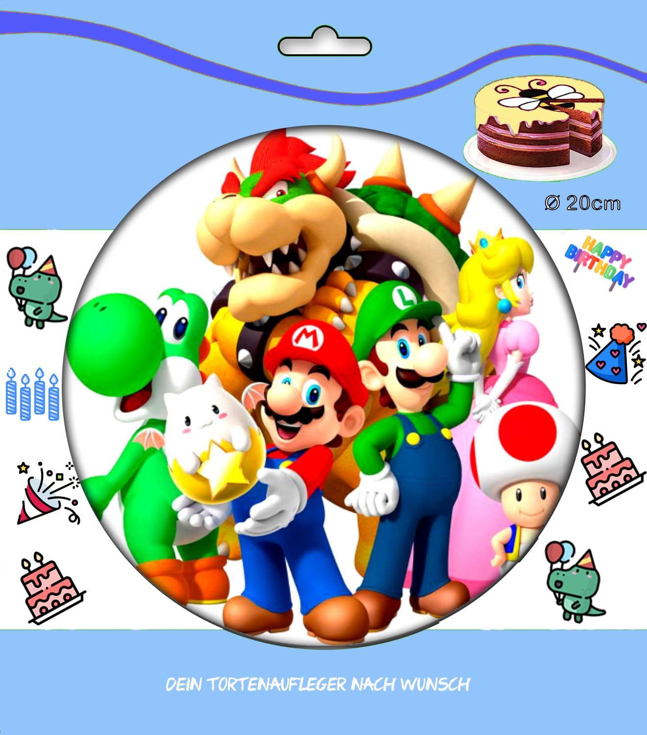 Super Mario Birthday Cake Edible Photo - 20cm Cake Image - Fun Cake D ...