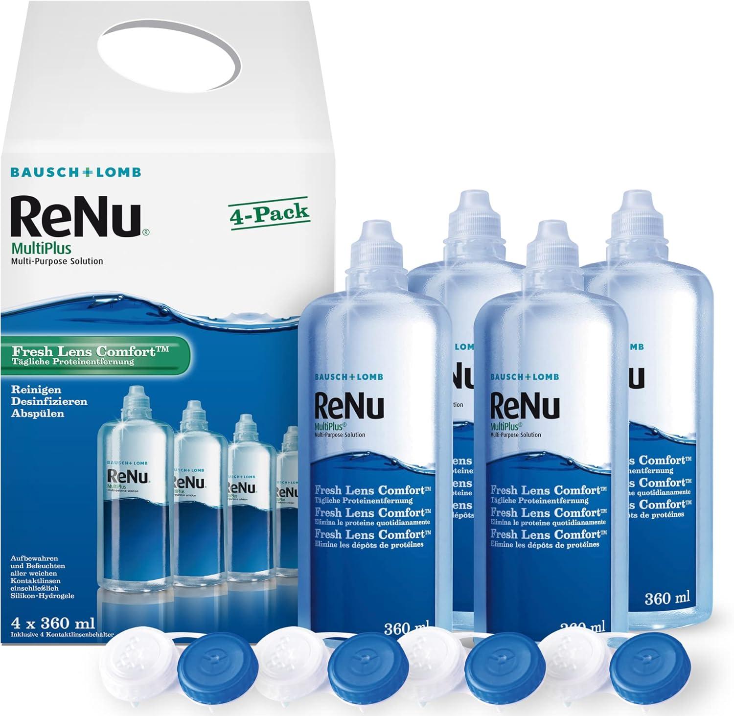 Bausch + Lomb Renu Multiplus Combo Solution - Contact Lens Cleaner ...