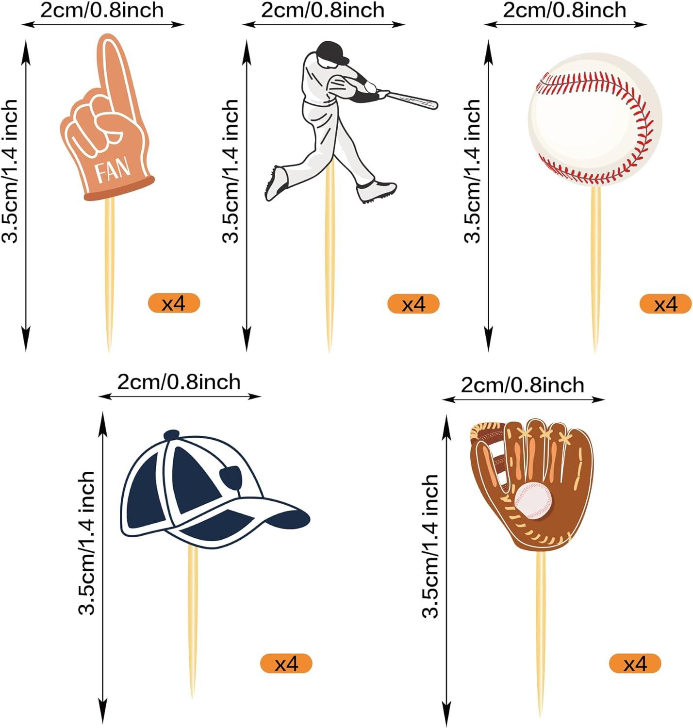 Adirasenotek Baseball Cupcake Toppers and Baseball Themed Cupcake ...