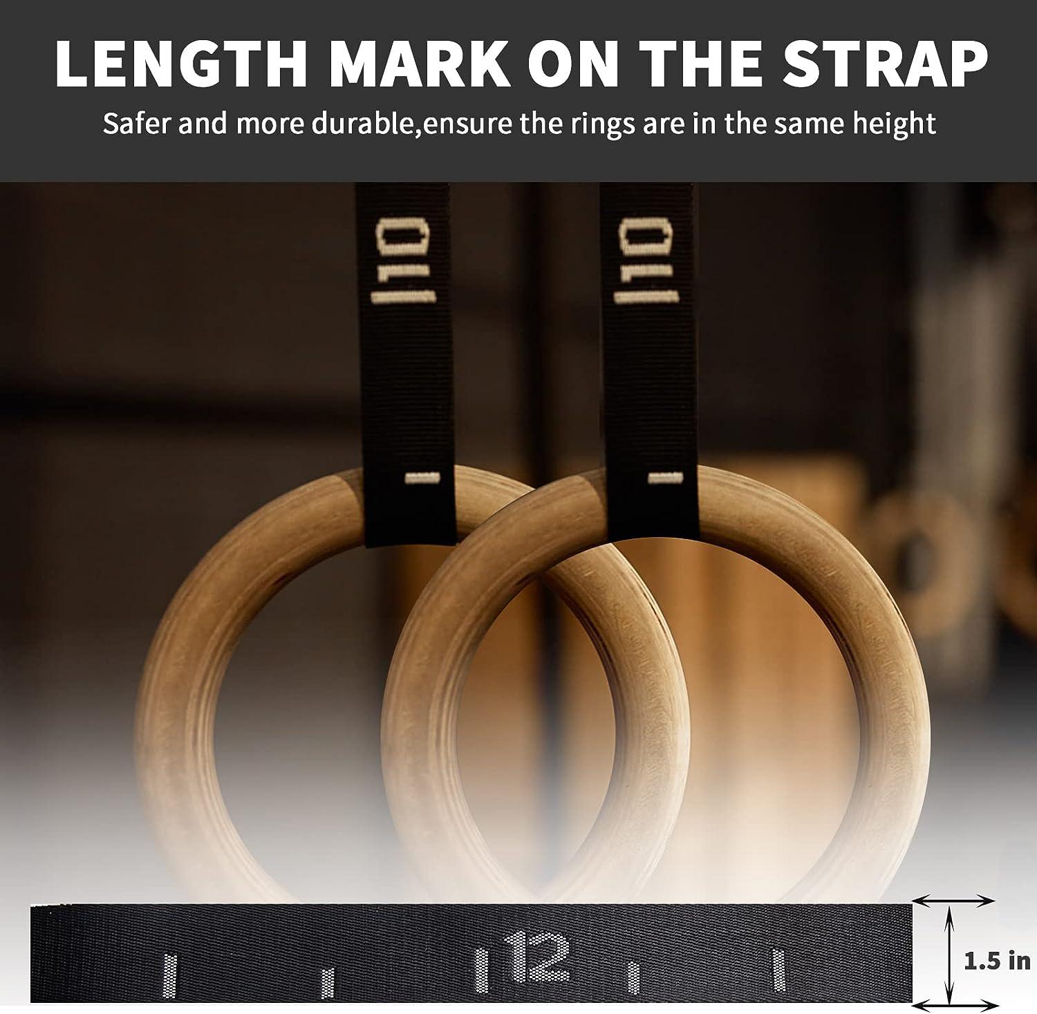 Adjustable Gymnastic Ring Straps 15.74ft - 1763lbs Support, Home Gym ...