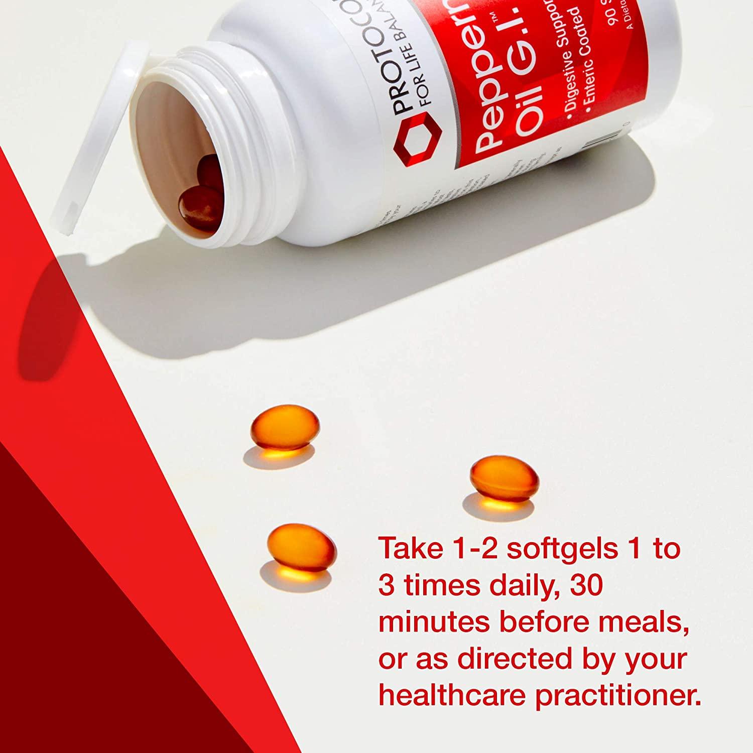 Protocol Peppermint Oil G.I. Softgels - Digestive Support with Ginger ...