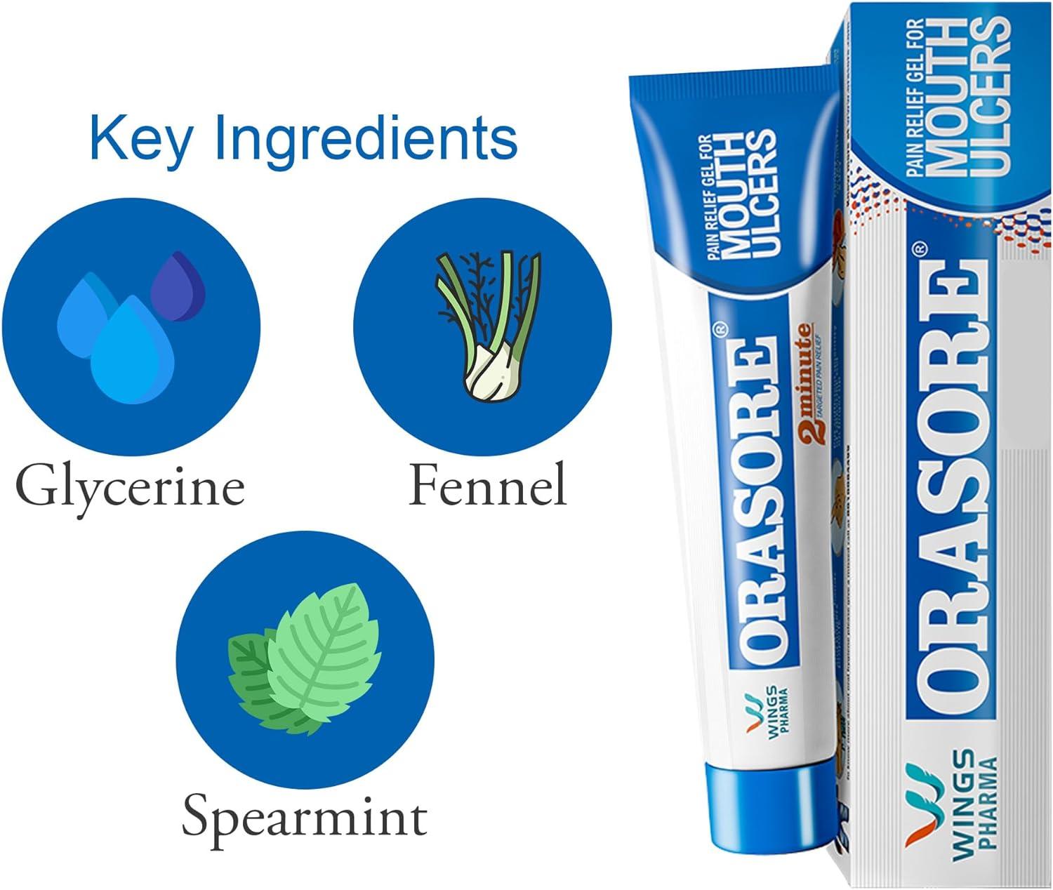 Orasore Pain-Relieving Gel for Mouth Ulcer Treatment Cold Sores ...