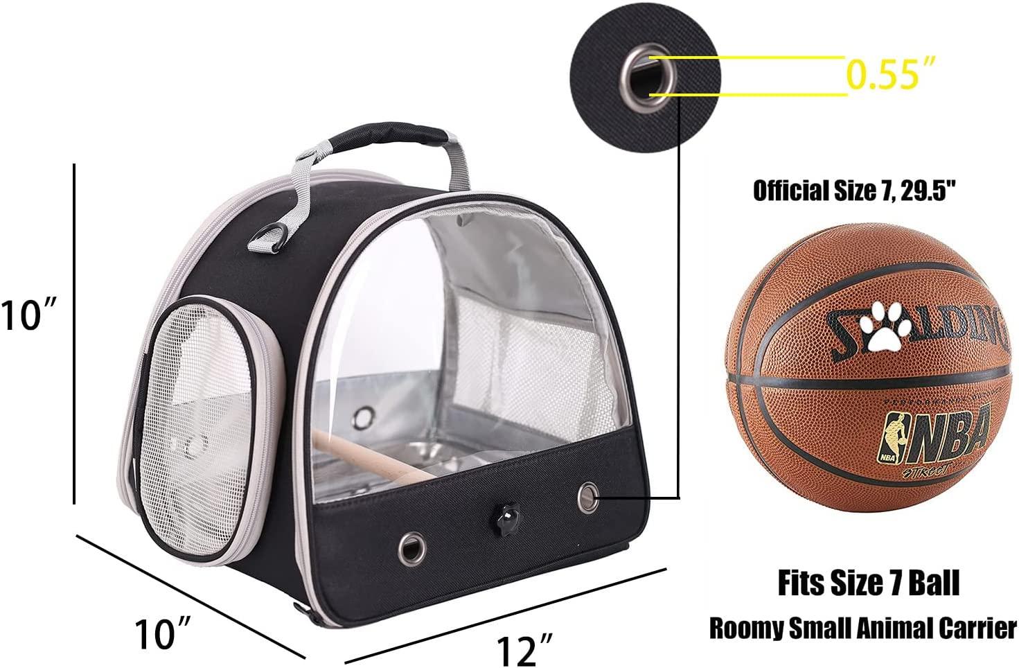 Portable Small Bird Carrier with Standing Perch and Stainless Steel ...