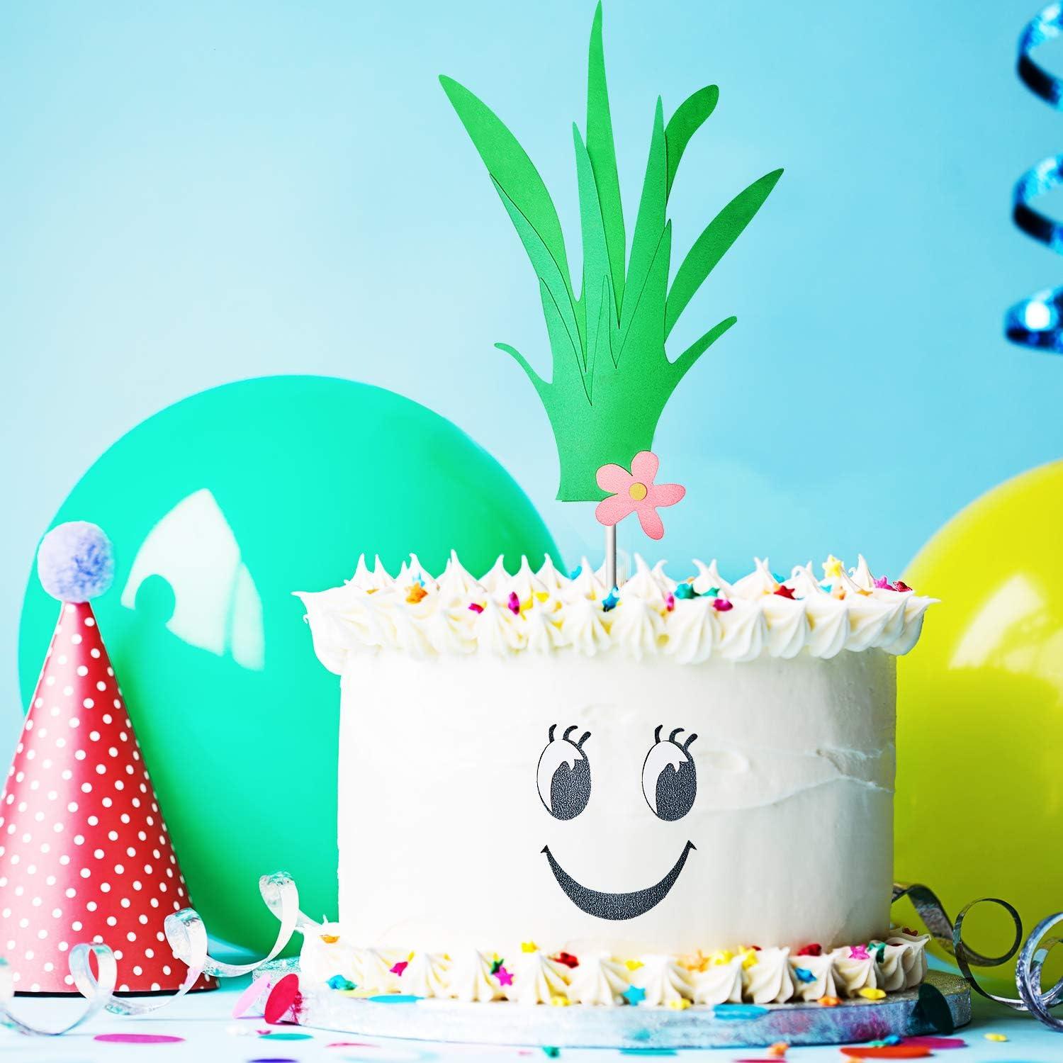 22 Pieces Glitter Pineapple Cupcake Topper Set Big Pineapple Topper ...