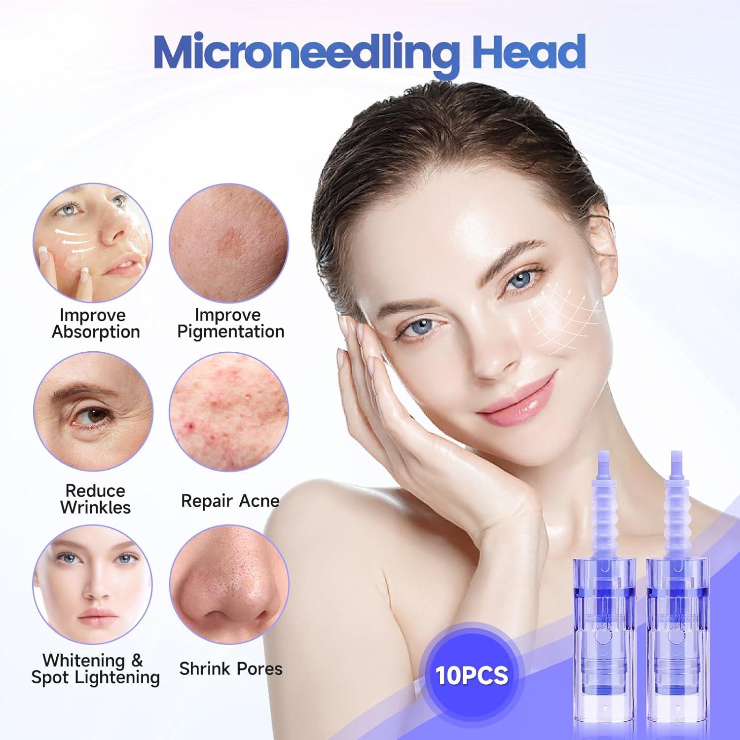 Yofuly Microneedling Nano Needles Replacement - 10 Pack Derma Needle ...
