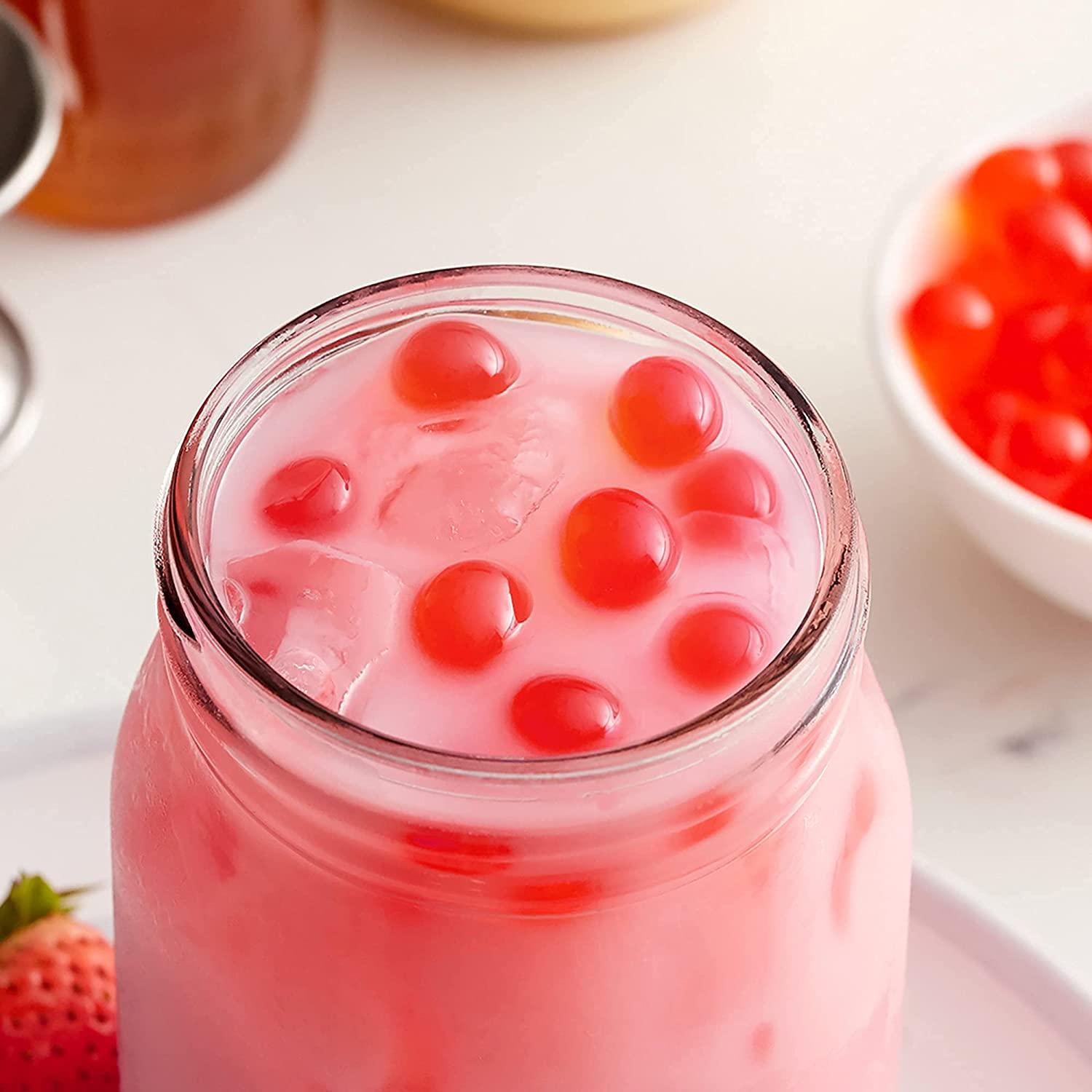 STRAWBERRY Popping/Bursting Boba Pearls/Boba Bombs Dessert Topping by ...
