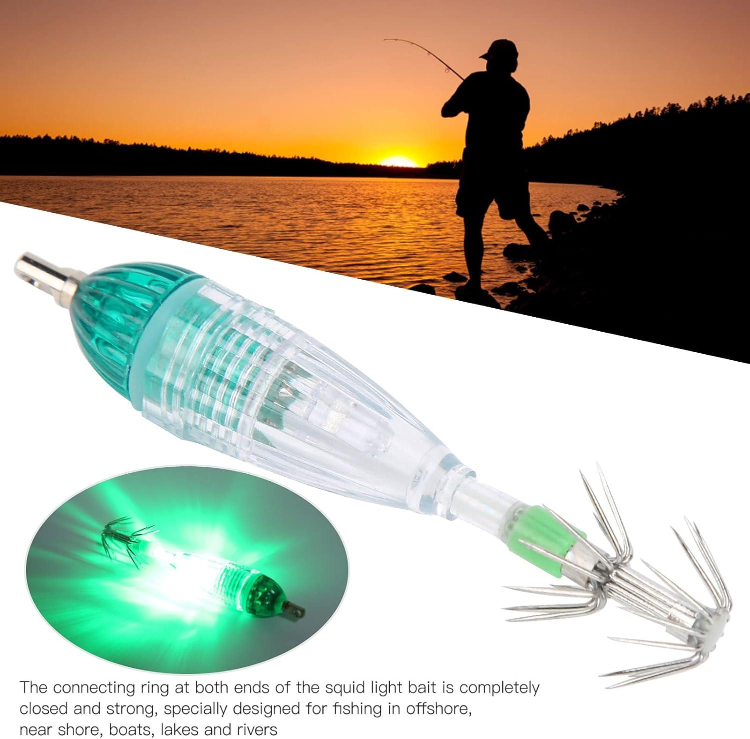 LED Squid Hook Light Bait - Green Underwater Fishing Lamp with Hook ...