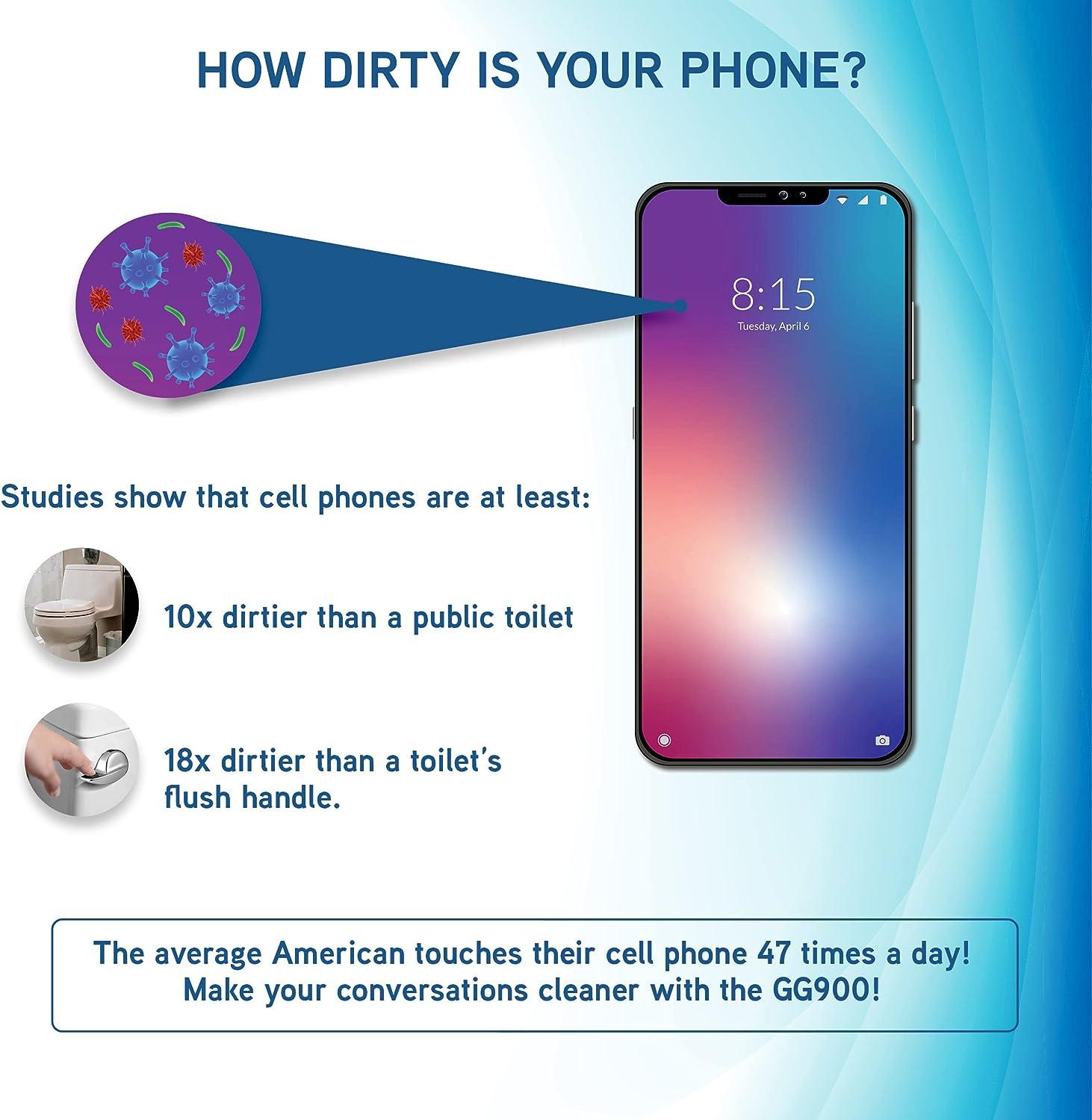 GermGuardian GG900 UV-C Portable Phone Sanitizer - Total Clean Cycle ...