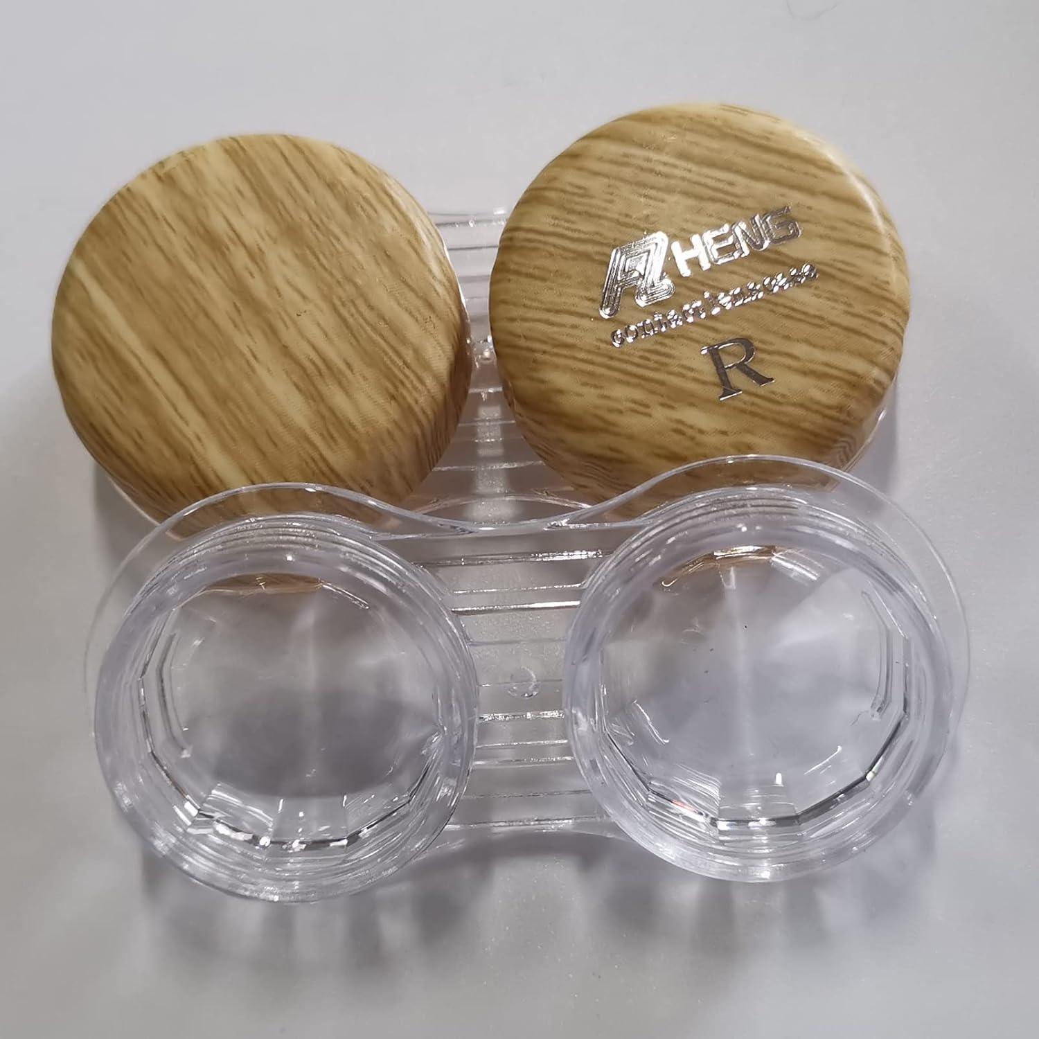 Wood Grain Contact Lens Case 6 Pack | Stylish Wood Color Perfect for ...