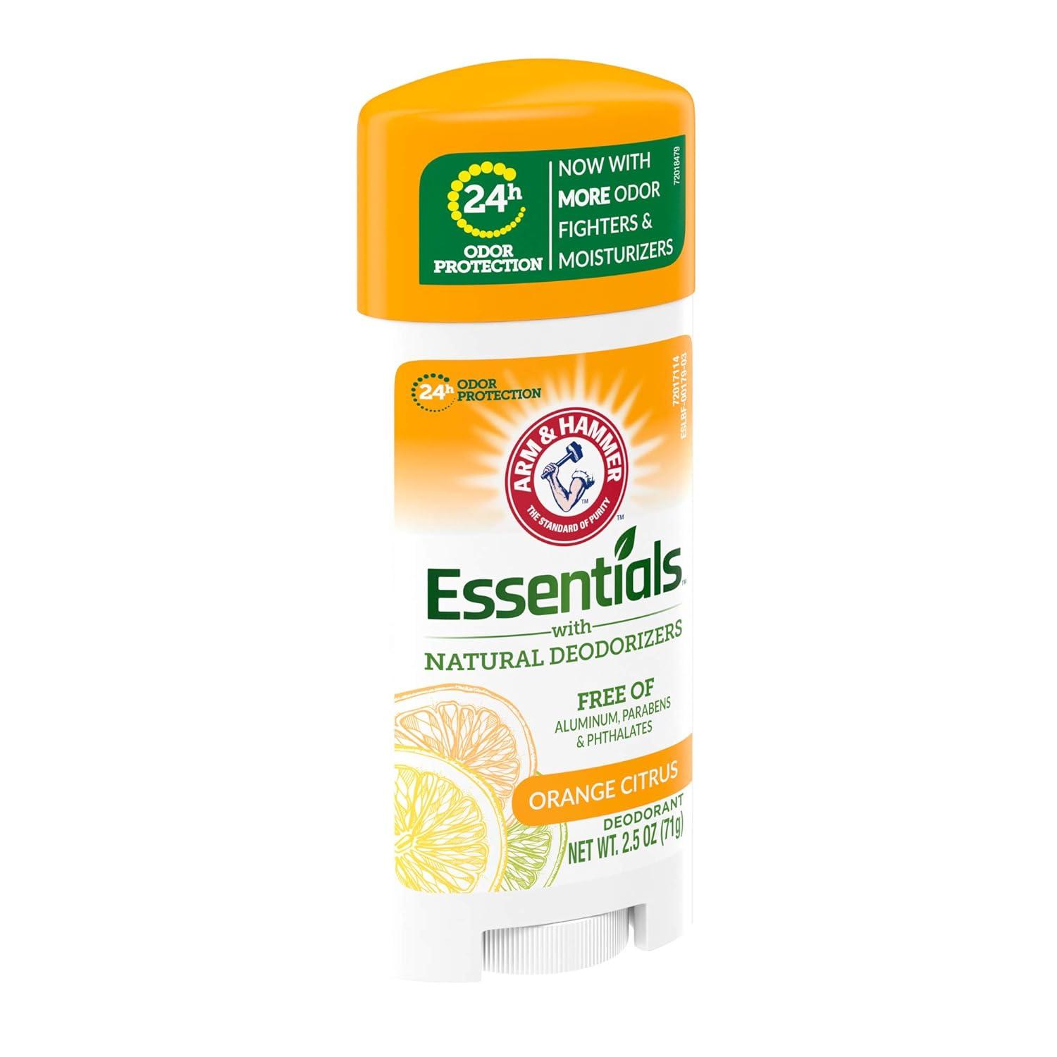 Arm & Hammer Essentials Deodorant Crisp Orange Citrus 2.5oz 6 Pack ...