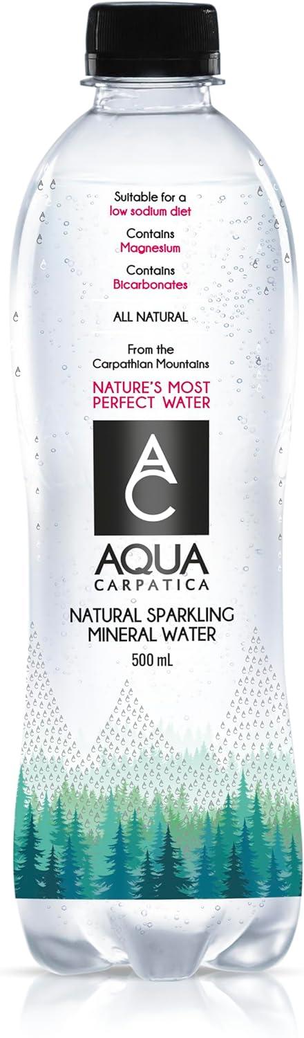 AQUA Carpatica 500ml x 6 - Pure Natural Sparkling Mineral Water ...
