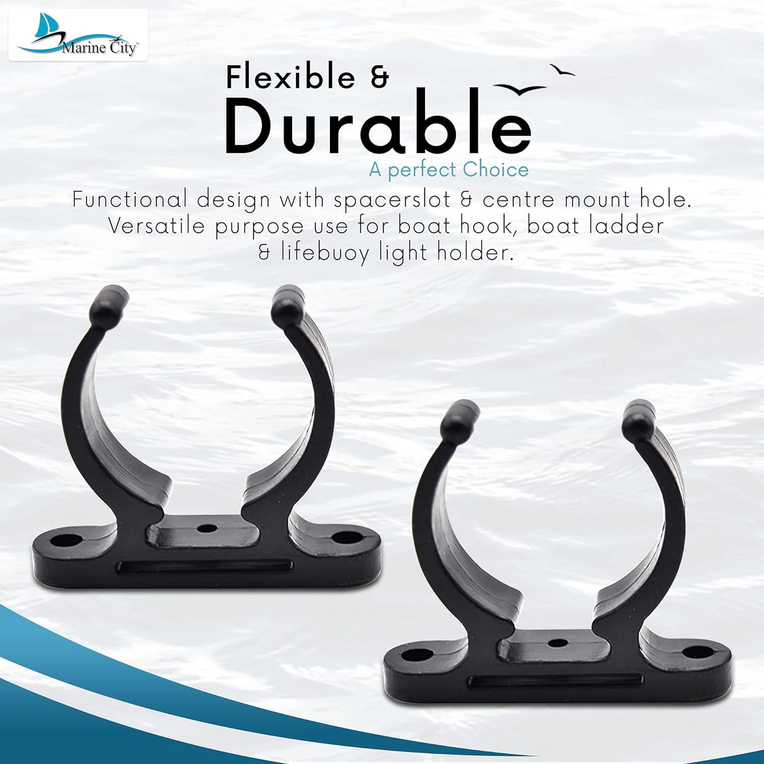 MARINE CITY Black Nylon Ladder Hooks - Pack of 2 | Easy Access Holder ...