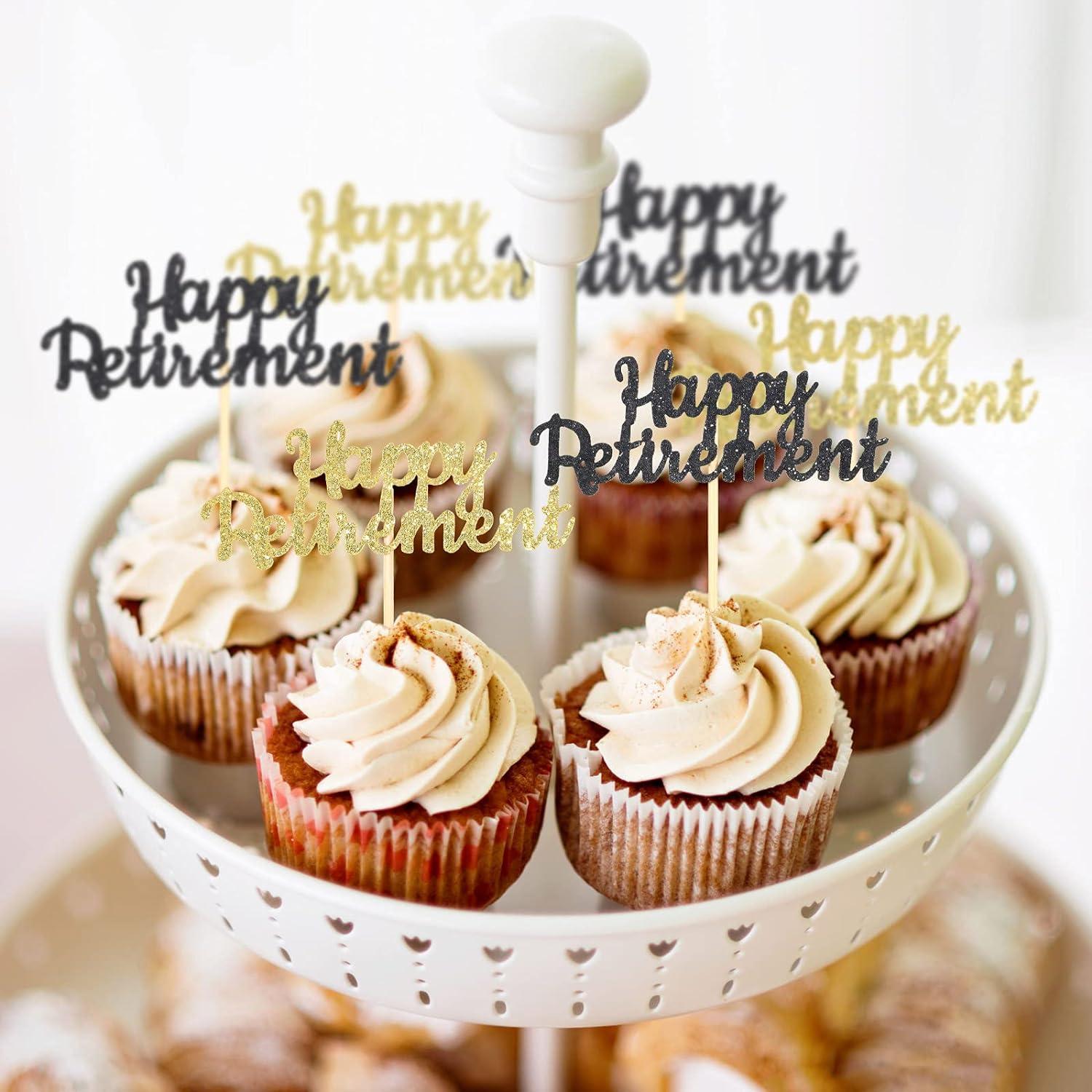 36 Pieces Happy Retirement Cupcake Toppers Retirement Food Picks ...