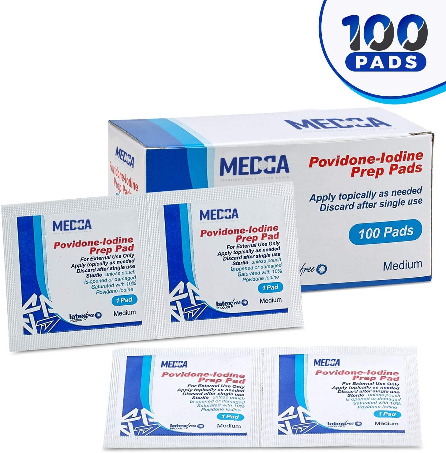Iodine Prep Solution Pads 10% Povidone Iodine Swabs - 100 Count ...