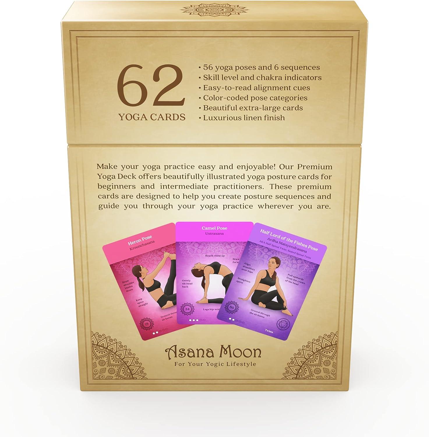 Asana Moon Premium Yoga Cards for Beginners - Yoga Kit & Workout Set ...