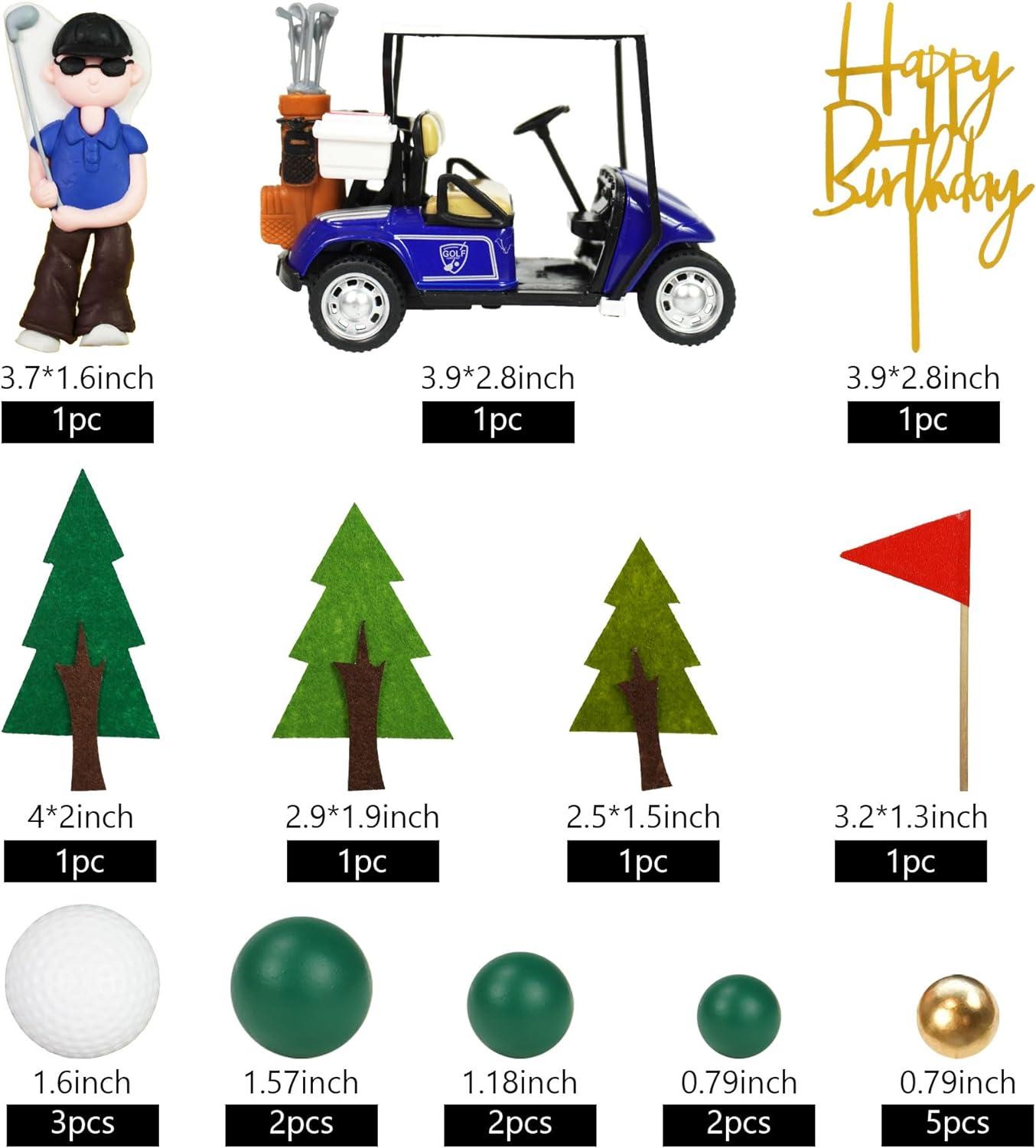 DRWATE Golf Cake Toppers Golf Carts Clay Golf Figurine Cake Decorations ...