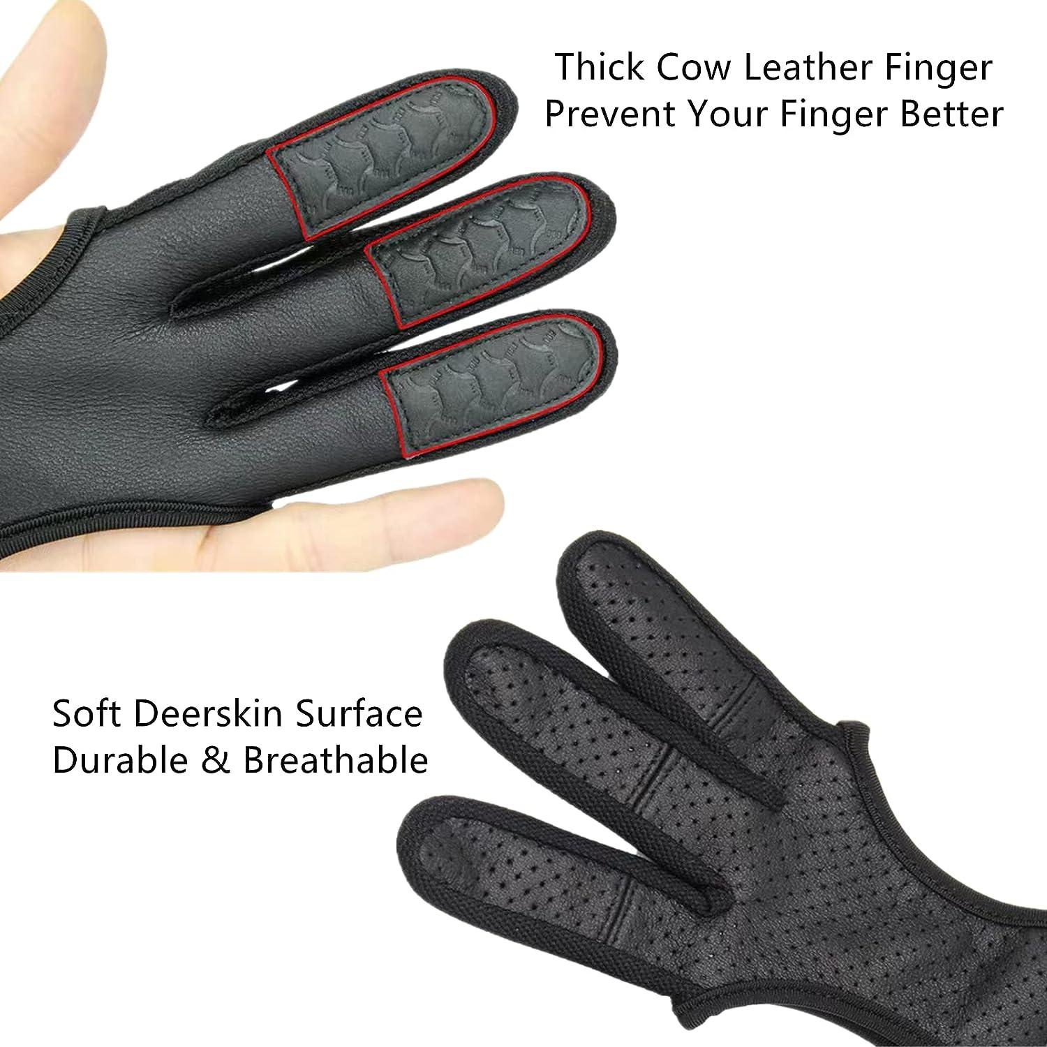 Gemilla Archery Gloves & Arm Guards - Leather Finger Protector for ...