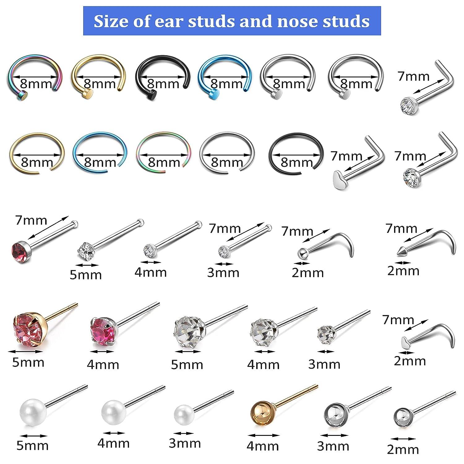 Honoson 158 Pieces Ear Piercing Kit - Disposable Tool for Nose, Ear ...