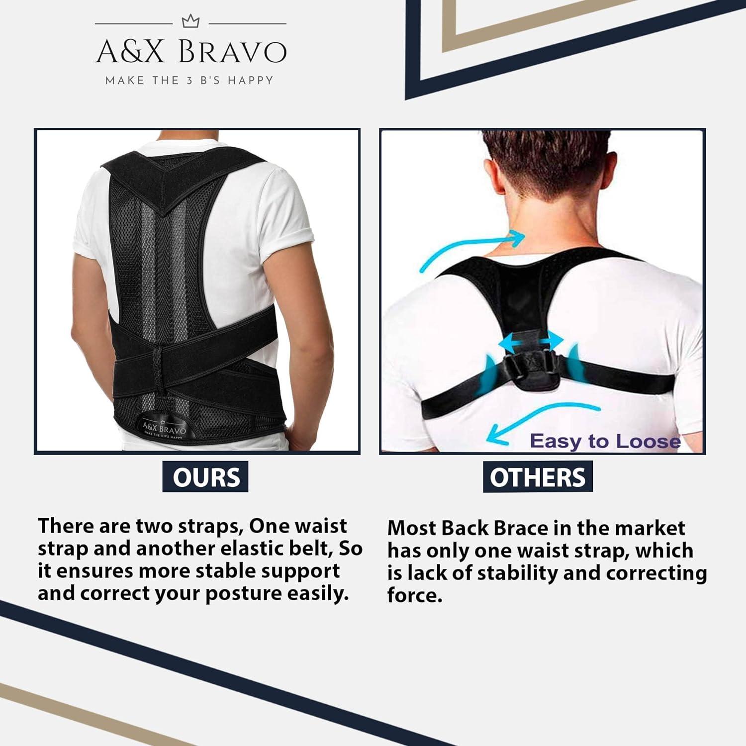 A&X Bravo Posture Corrector for Men and Women - Lumbar Support Brace ...