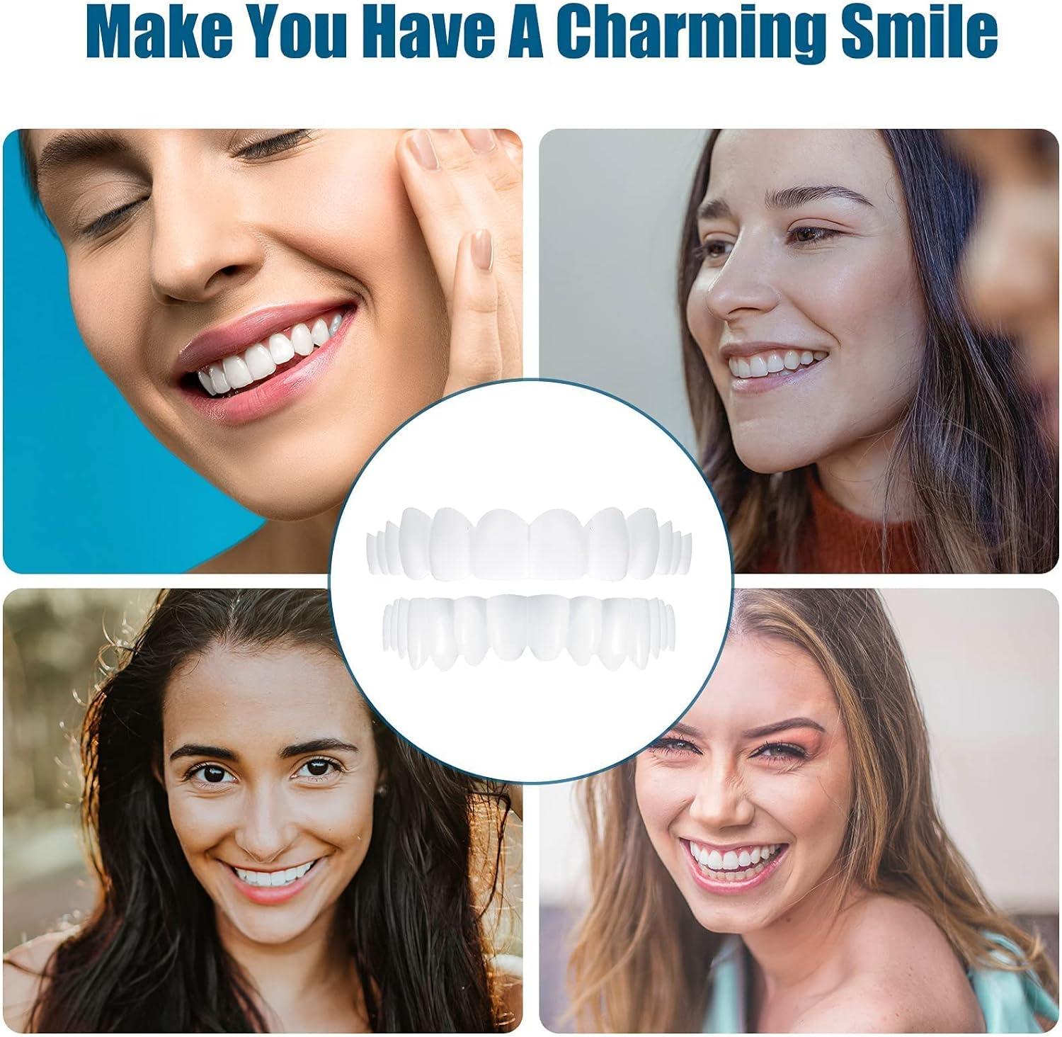 Top & Bottom Cosmetic Snap-On Veneers | Instant Teeth Whitening Kit ...