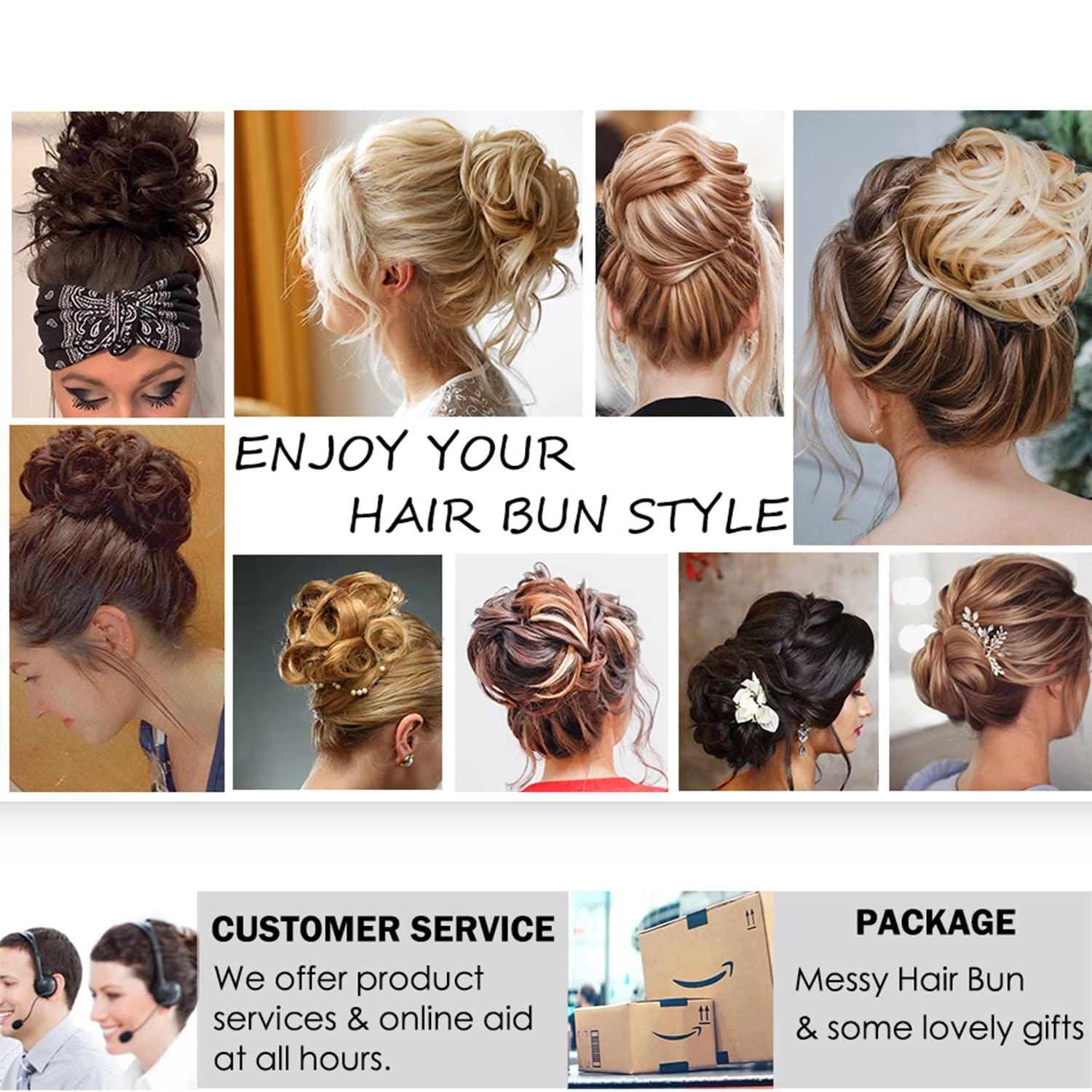 Qunlinta Messy Bun Hair Piece | Updo Scrunchies Hair Extensions | Light ...