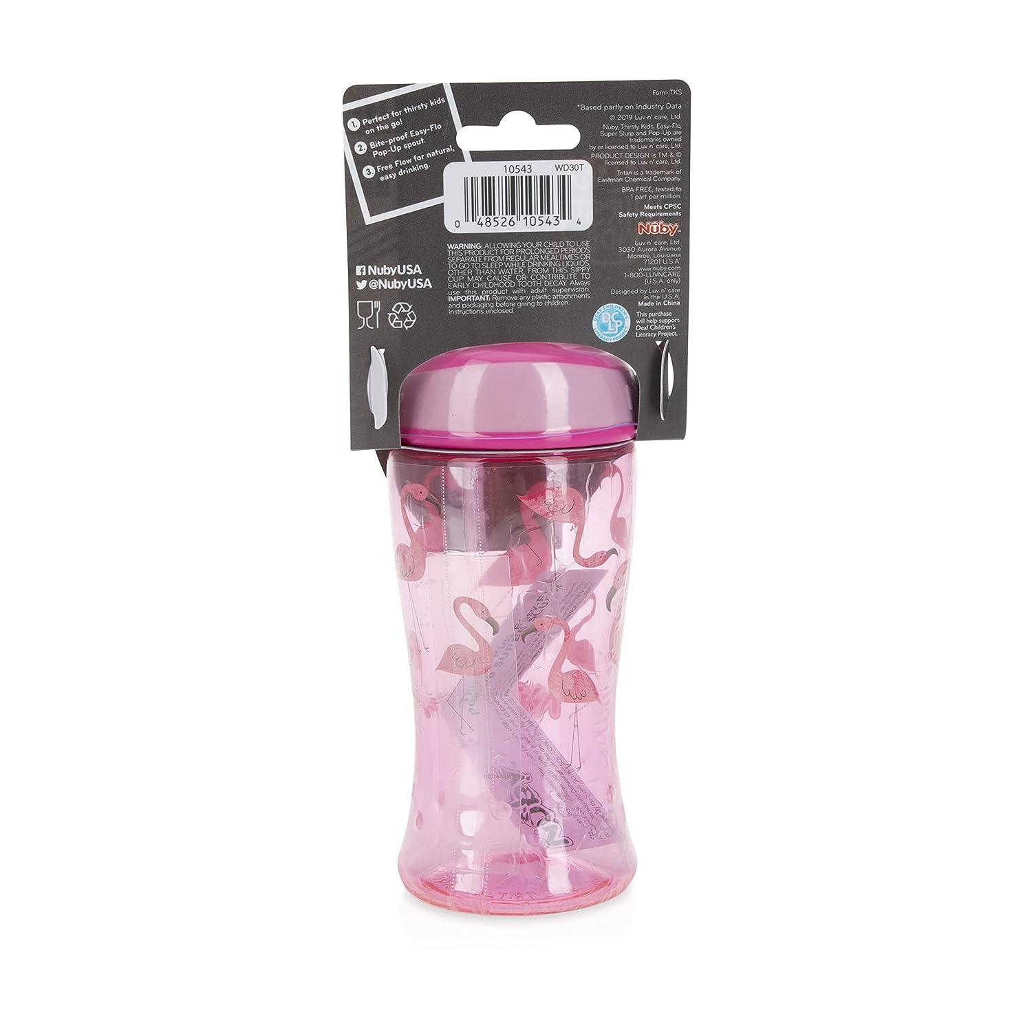 Nuby Thirsty Kids Tritanfree Flow Pop Up Super Slurp Water Bottle ...