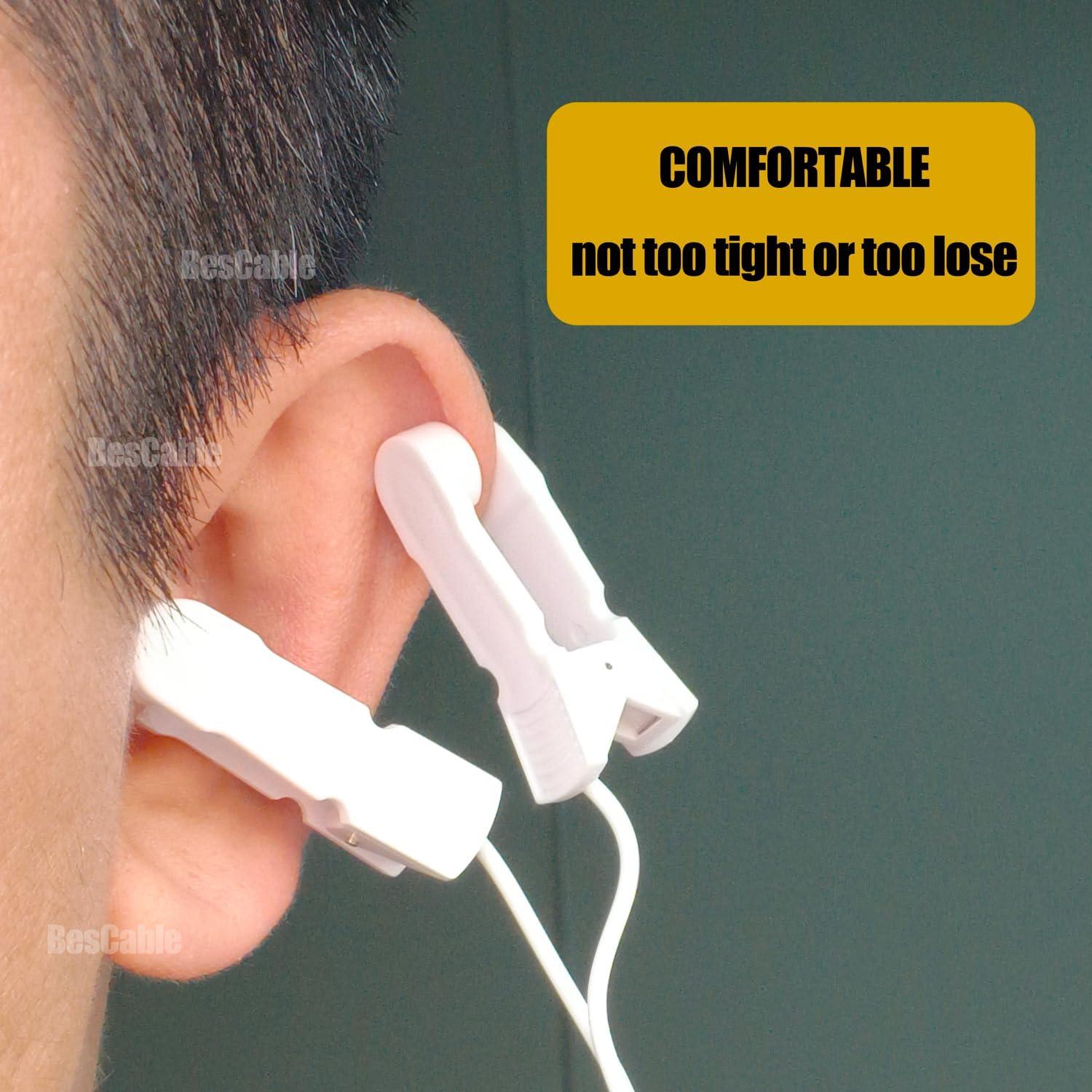 TENS Ear Clips for Vagus Nerve Stimulation - BesCable 3pcs Lead Wire ...