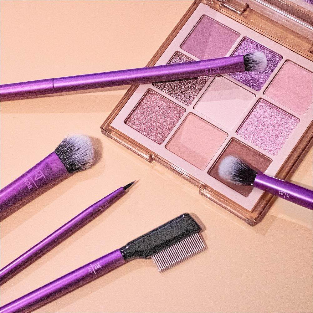 Real Techniques Enhanced Eye Set - Purple 6 Piece Makeup Brush Kit ...