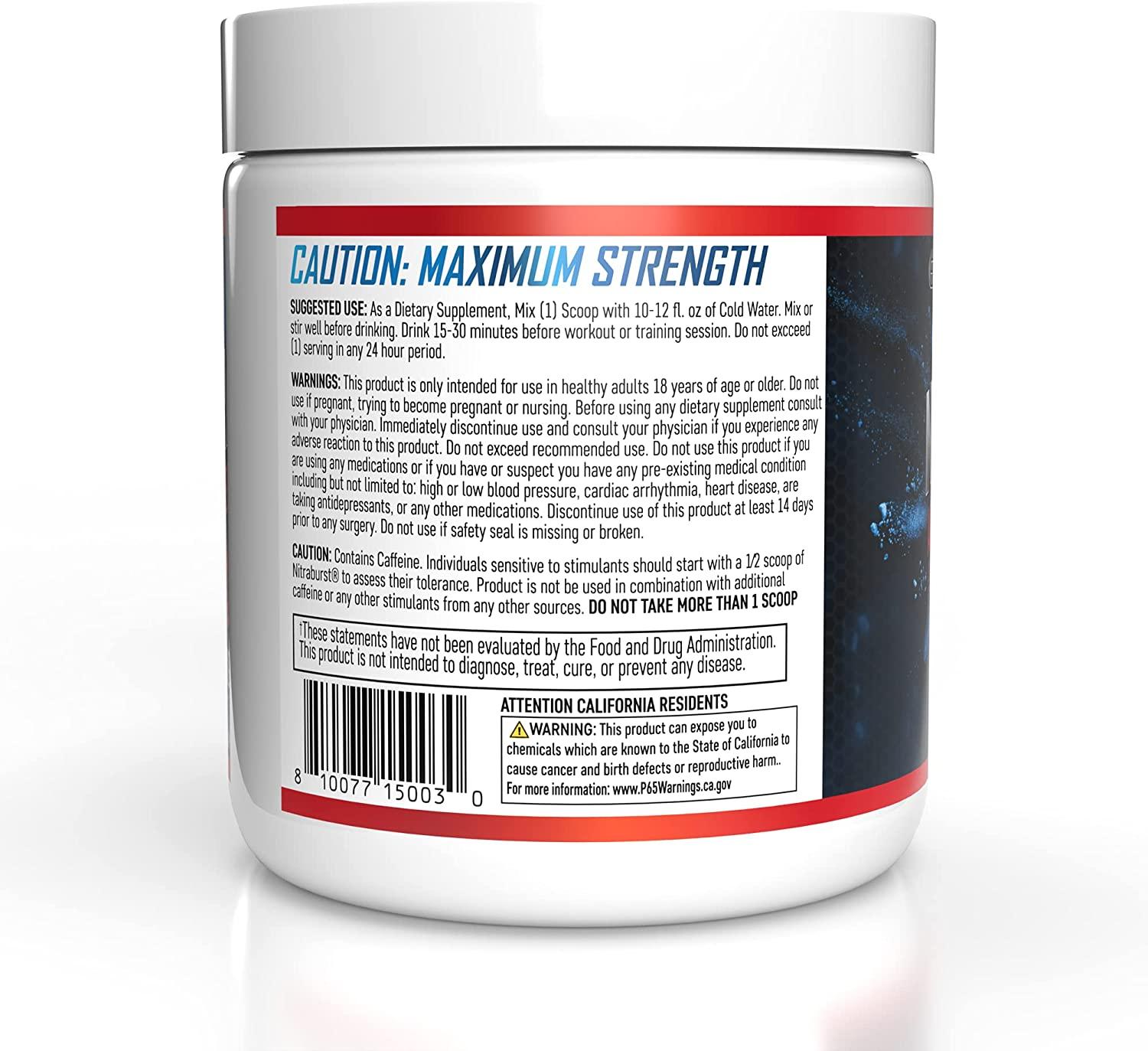 Giant Sports Nitraburst Advanced Pre-Workout - Watermelon Flavor - 30 ...