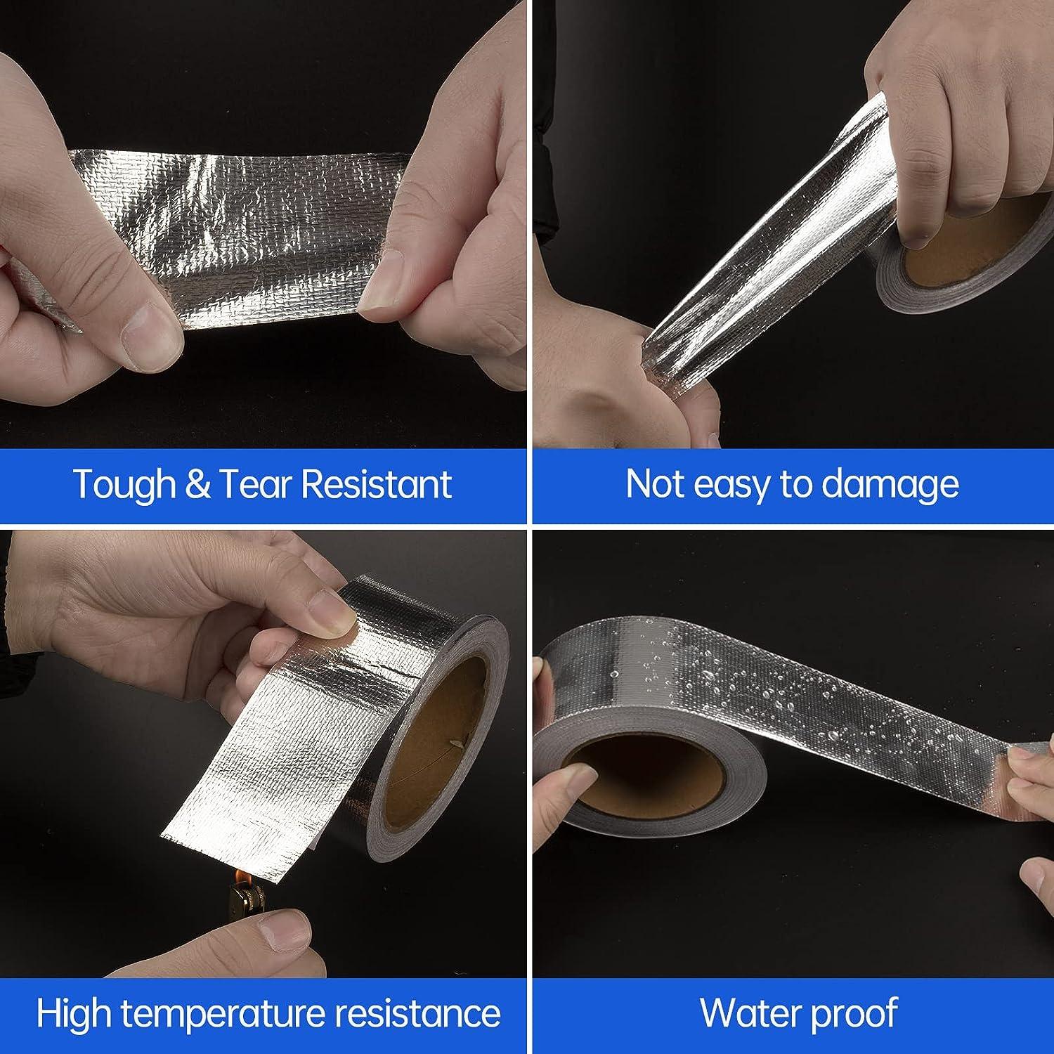 NEZUIBAN Aluminum Foil Tape 2Inch by98Feet(32.6yards) 3.9Mil Insulation ...