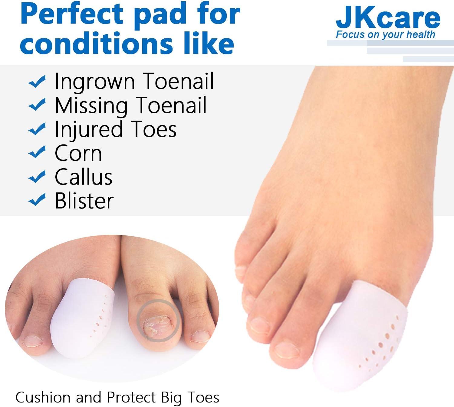 JKcare 10 Pack Large Toe Protectors - Breathable Silicone Covers for ...