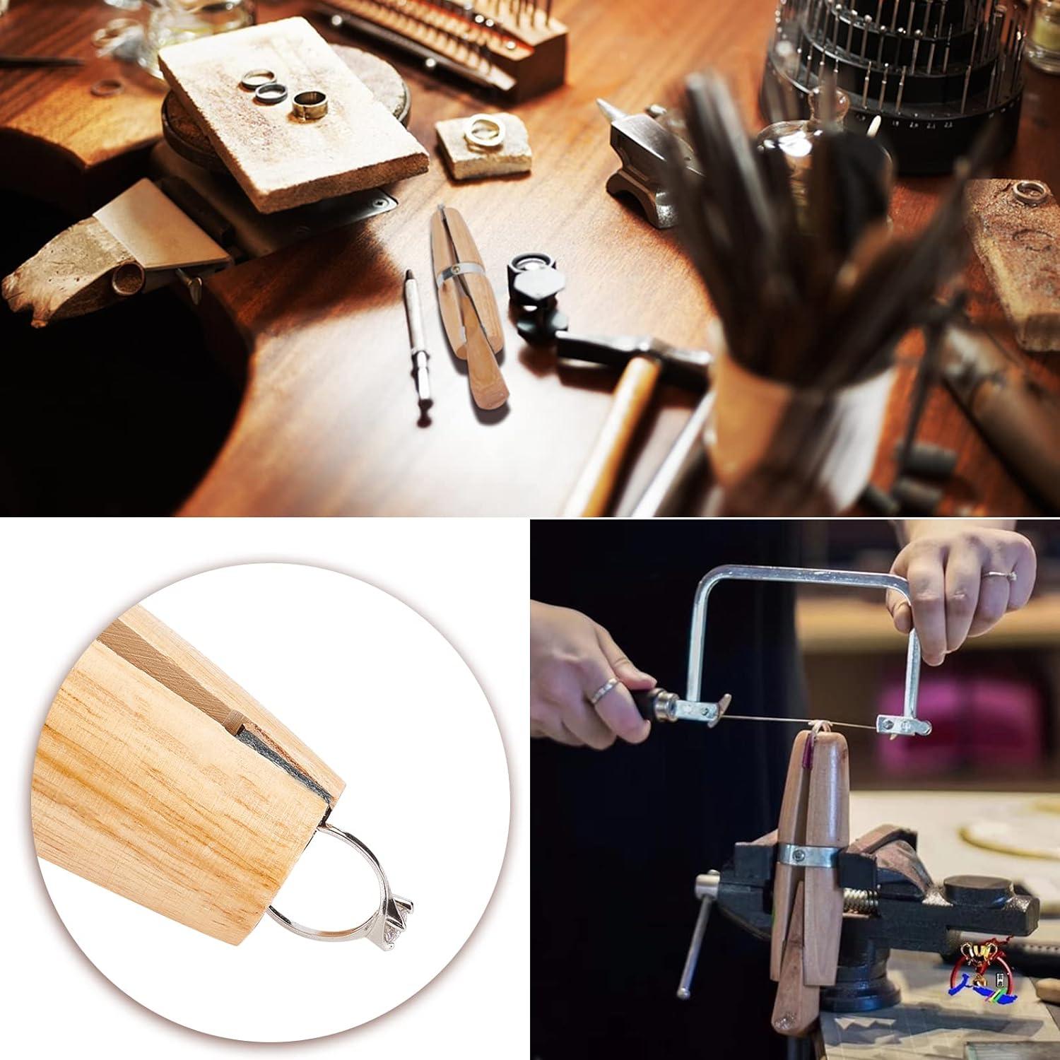 PandaHall Wooden Ring Clamp Tool - 2 Pack Jewelers Holder for Polishing ...