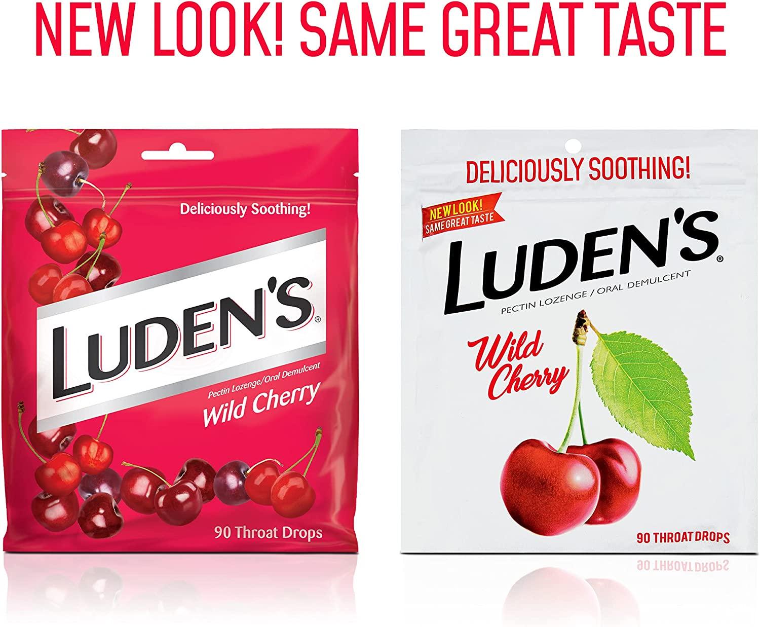 Ludens Deliciously Soothing Throat Drops, Wild Cherry Flavor, 90 Count