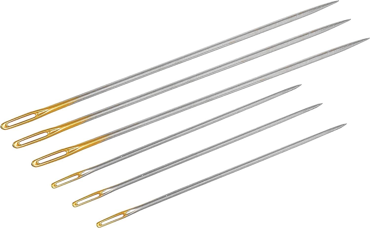 SINGER Gold Eye Embroidery Needles - Sizes 3 & 9, 6 Count with Magnet ...