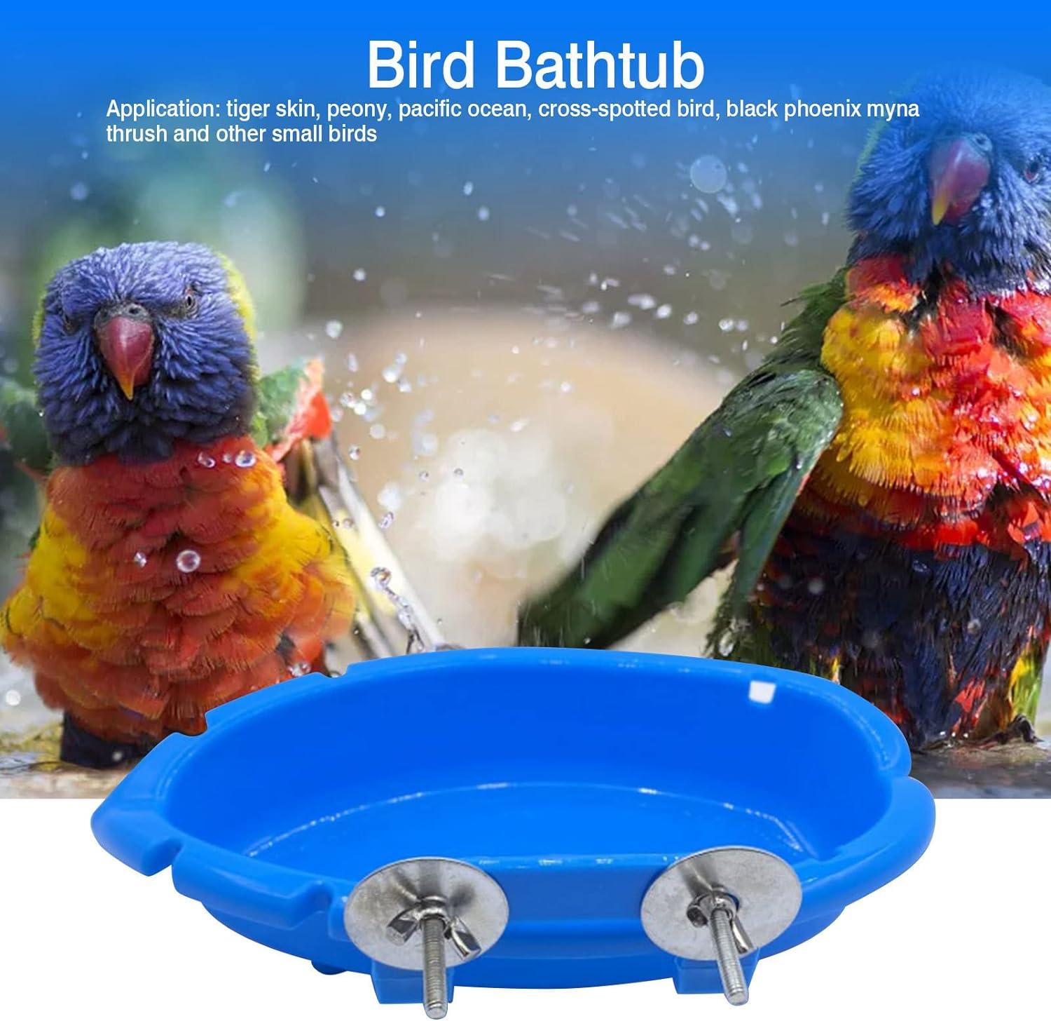 Groust Bird Bath Tub Bowl Basin Hanging Birdbath Toy Pet Parrot Budgie ...