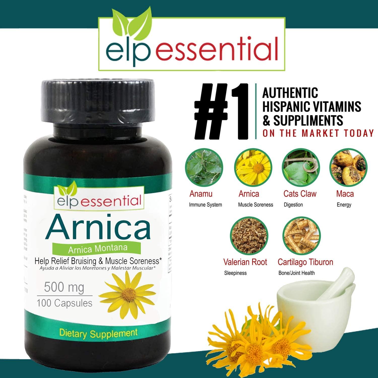 Arnica Montana Pain Relief Capsules - Natural Arnica 100 Capsules for ...