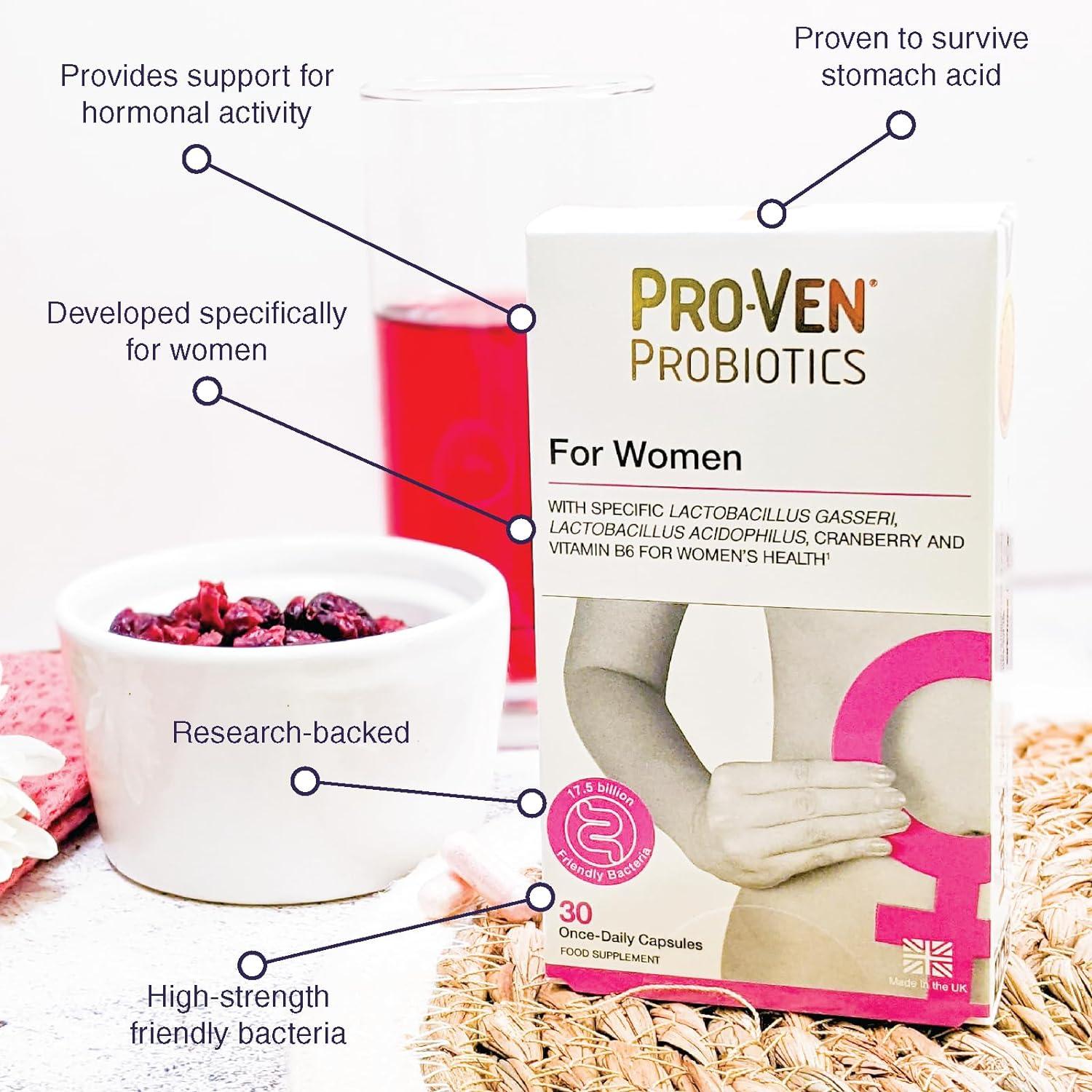 Pro-Ven Probiotics For Women 17.5 Billion CFU + Vitamin B6 Forumlated ...