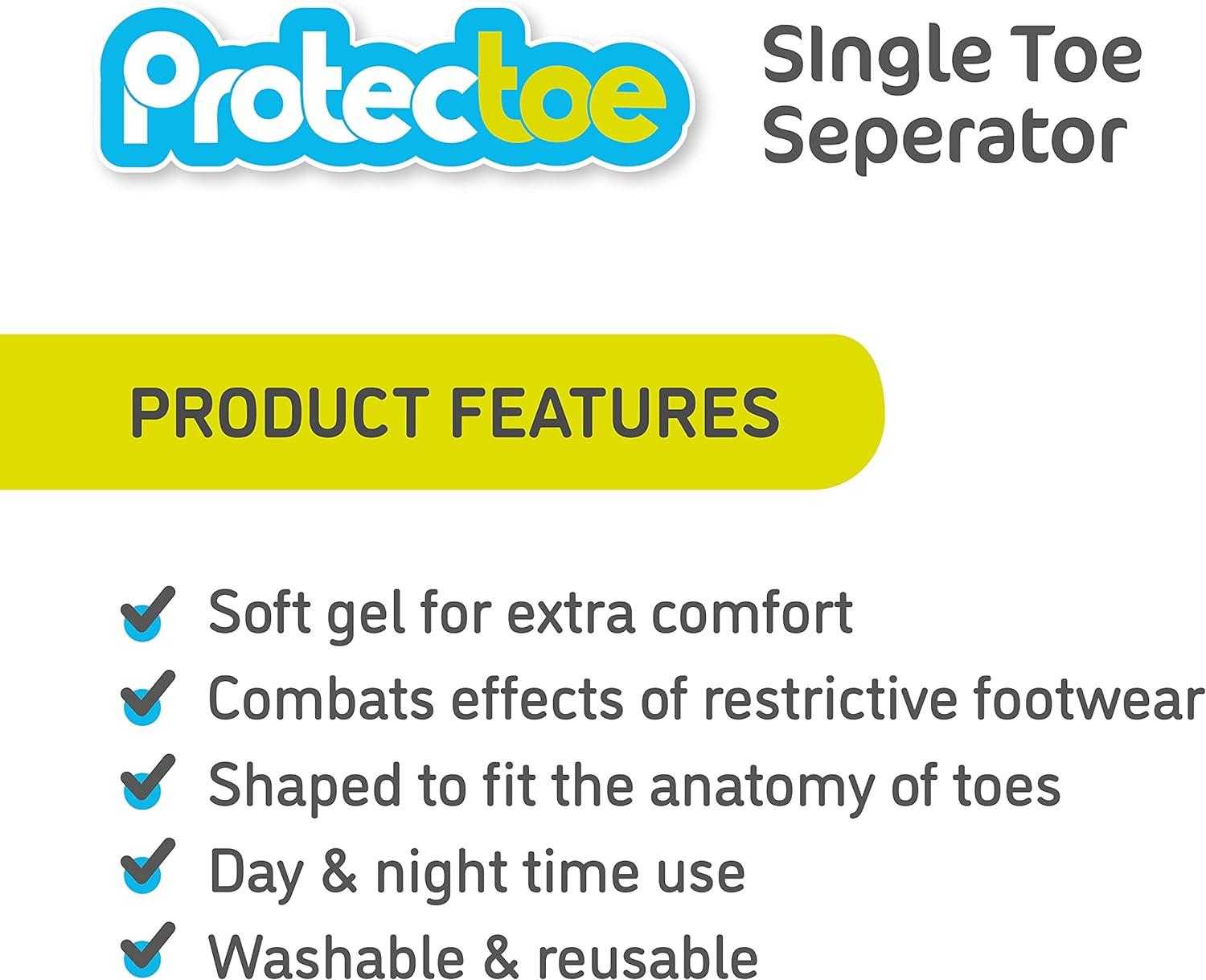 Protectoe Single Gel Toe Separator for Overlapping Toes - Box of 10 Toe ...