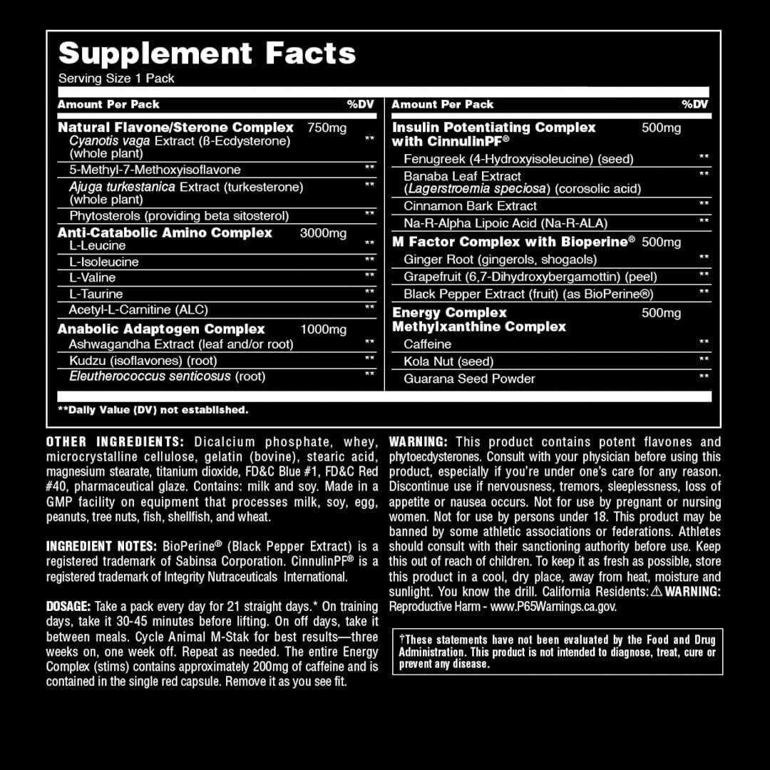 Animal Omega Omega 3 & 6 Supplement 30 Day Pack M-Stak Non-Hormonal ...